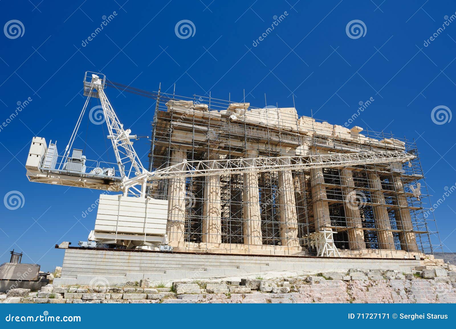 Reconstruction of Parthenon in Acropolis, Athens, Greece Stock Image ...