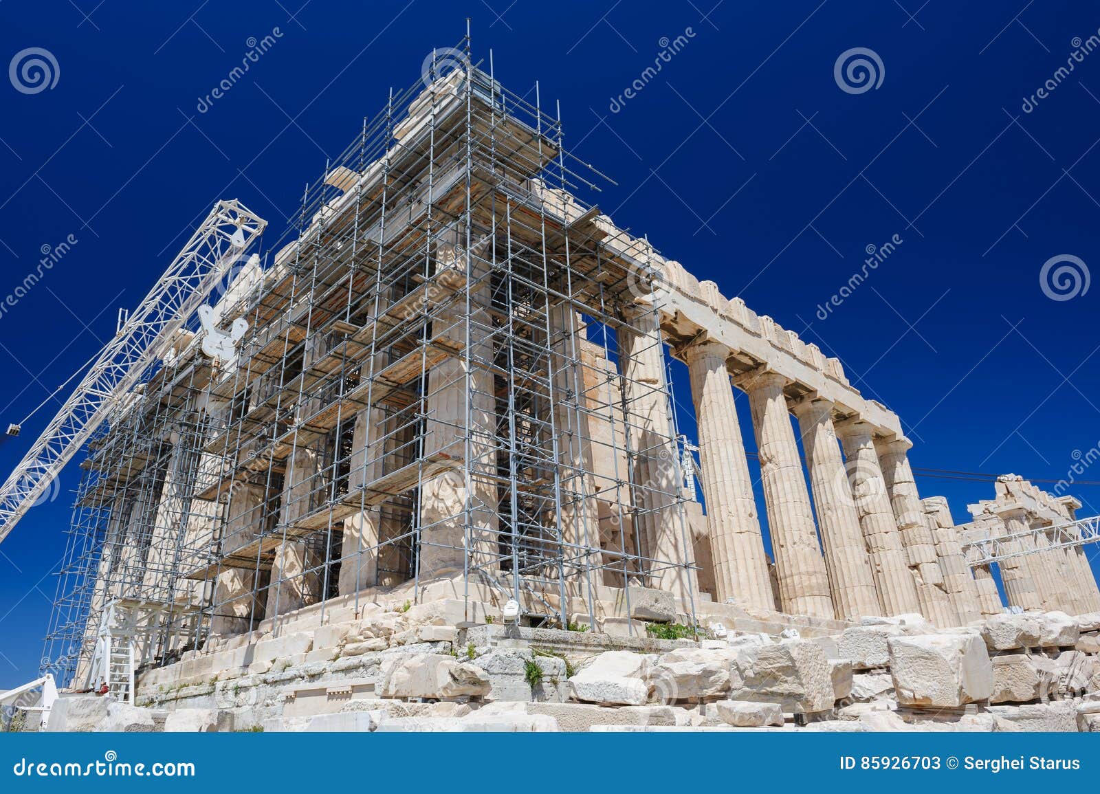 Reconstruction of Parthenon in Acropolis, Athens, Greece Stock Image ...