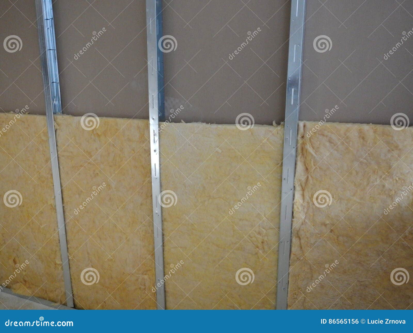 Reconstruction Of A Partitioning System With Rock Wool Isolation Stock ...