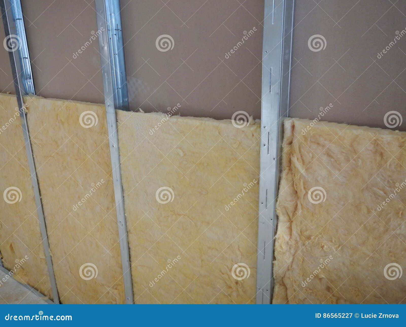 Reconstruction Of A Partitioning System With Rock Wool Isolation Stock ...