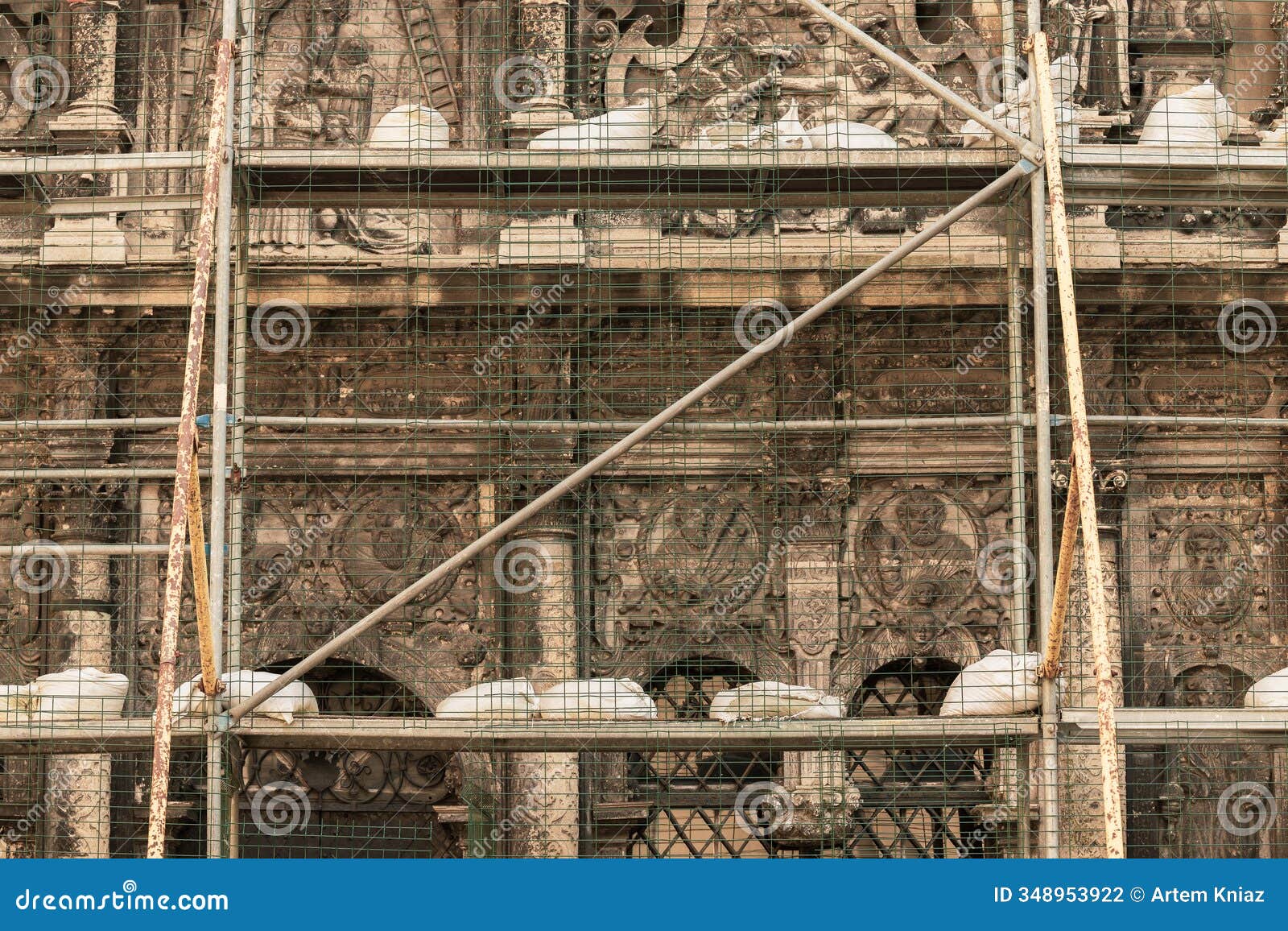 Reconstruction and Renovation of Middle Ages Building with Carved in ...