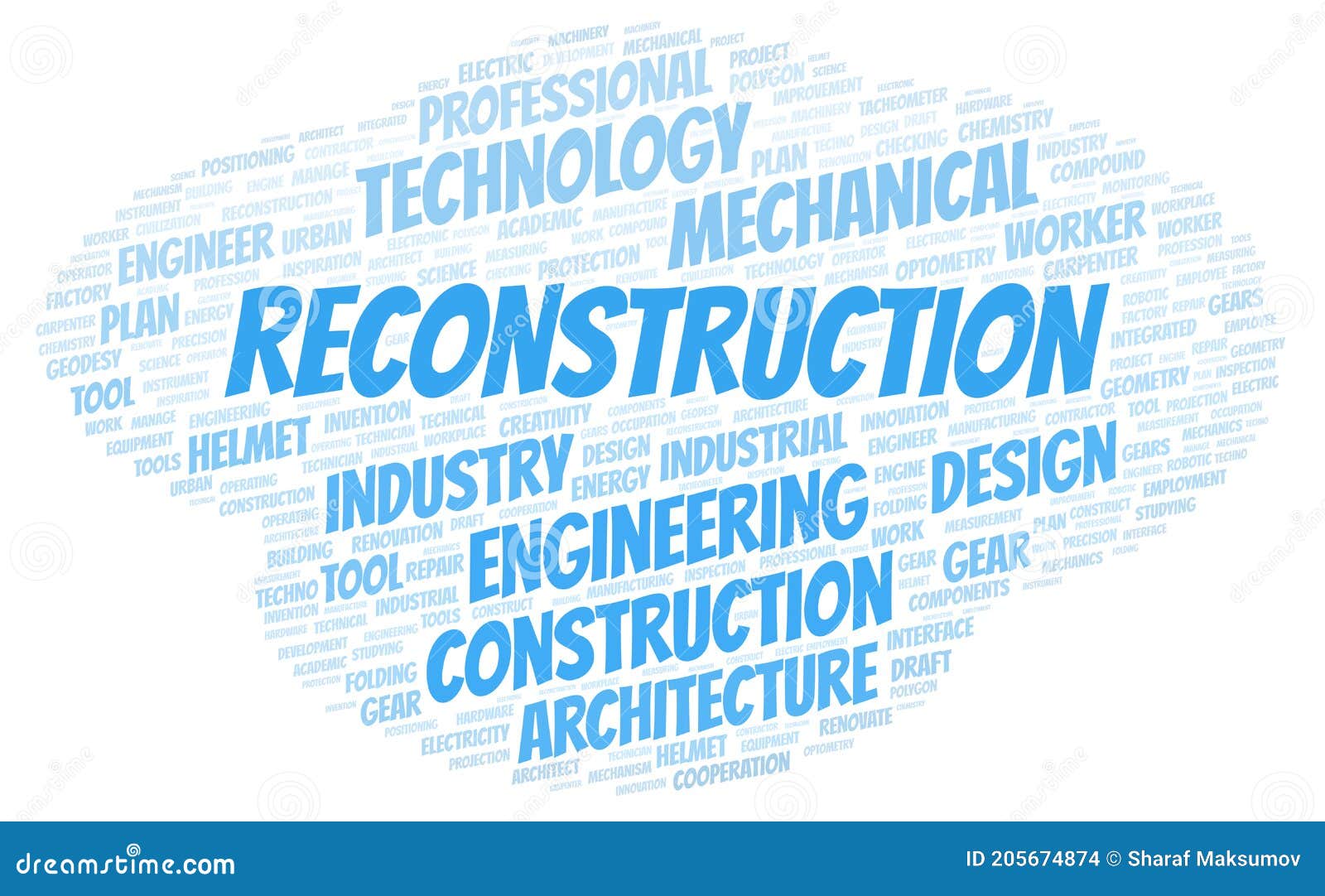 Reconstruction Typography Word Cloud Create with the Text only Stock ...