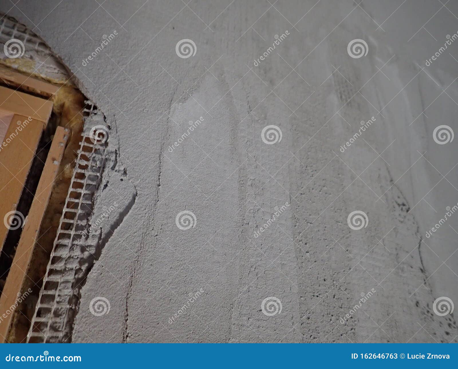 Reconstruction of a Wall Plaster Stock Image - Image of builder, inside ...