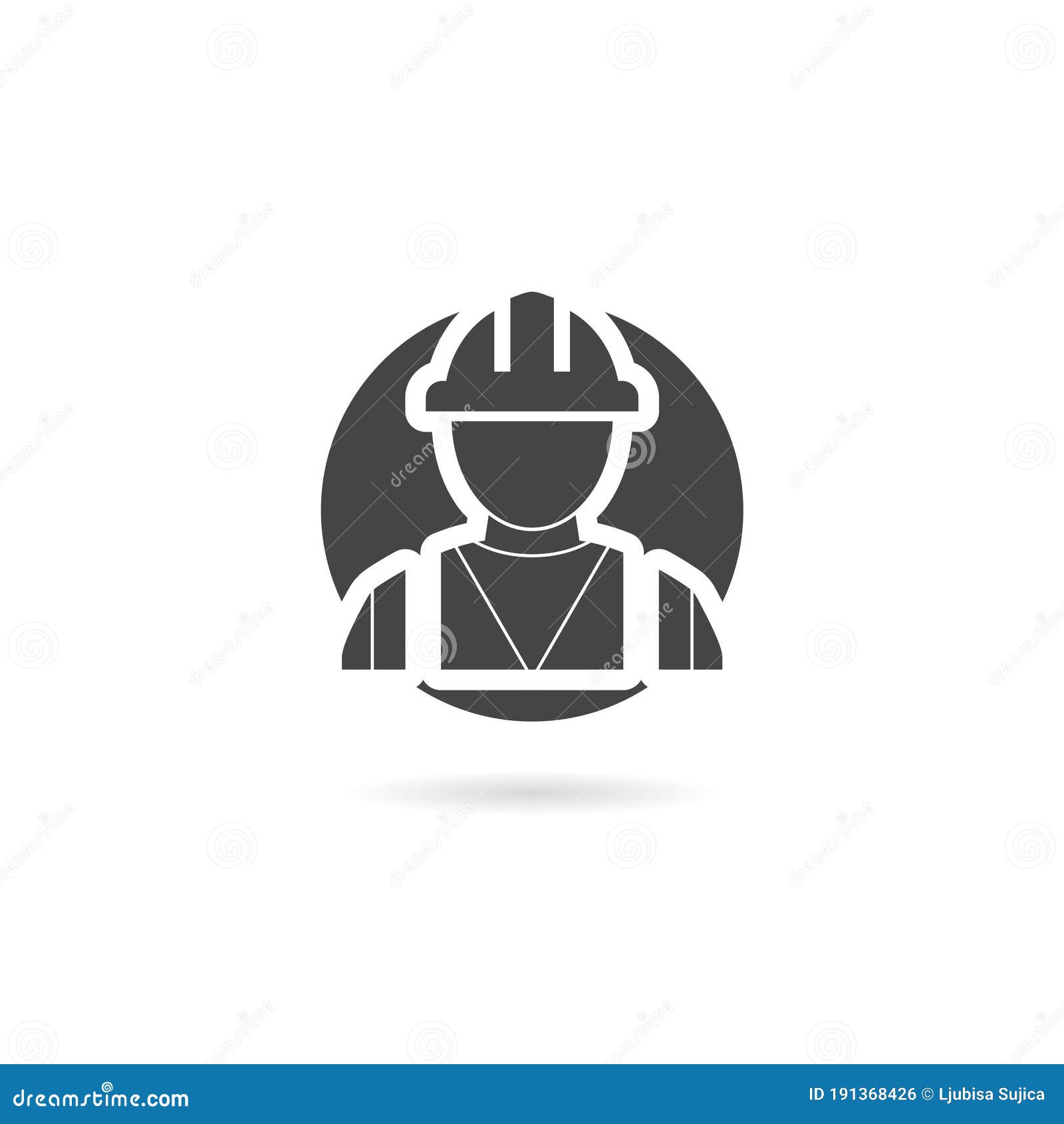 Reconstruction Worker Icon with Shadow Stock Vector - Illustration of ...