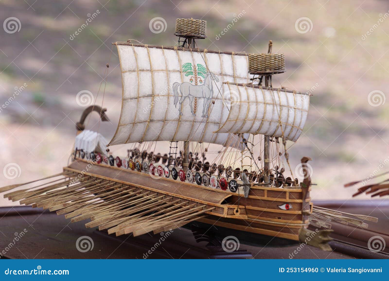 Image of a Miniature Reconstruction of a Celtic Ship Stock Photo ...