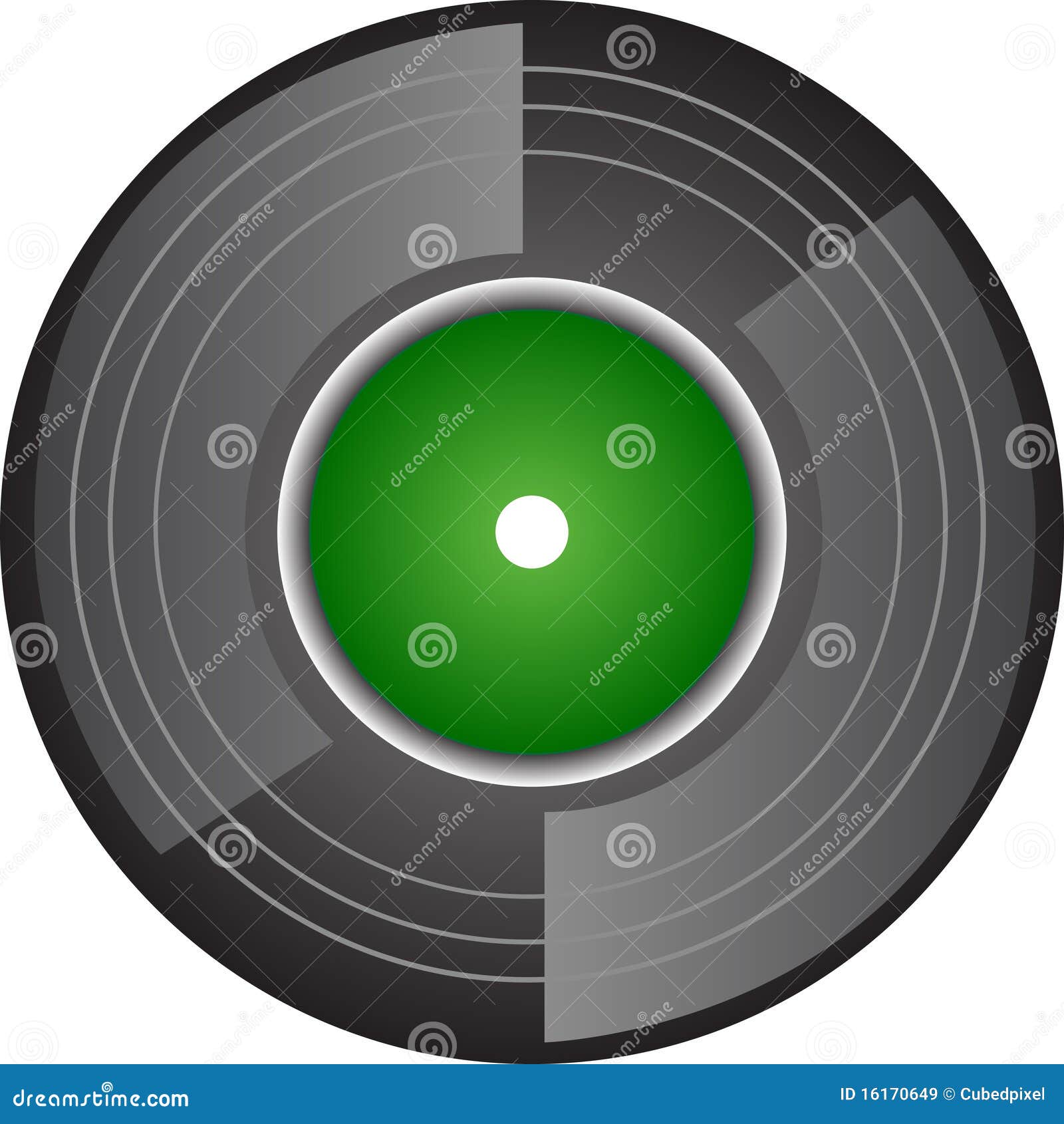 Record stock vector. Illustration of grey, retro, 6inch - 16170649