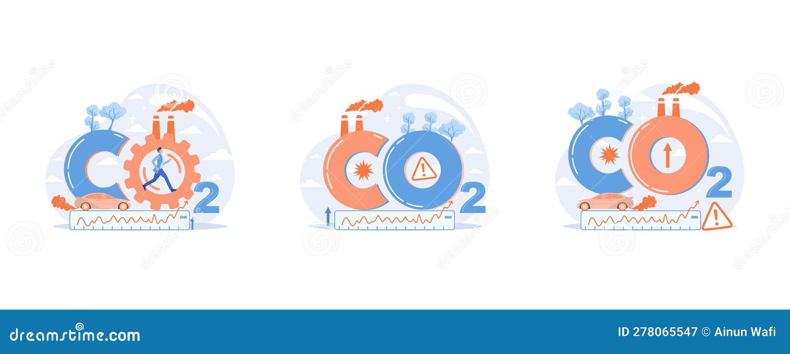 Record High Levels Carbon Dioxide CO2 Atmosphere. Industrial Emissions ...