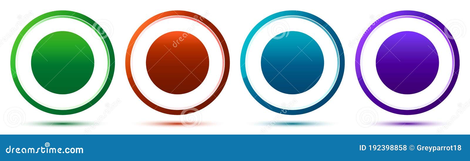 Record Icon Artistic Frame Round Button Set Illustration Stock Vector ...