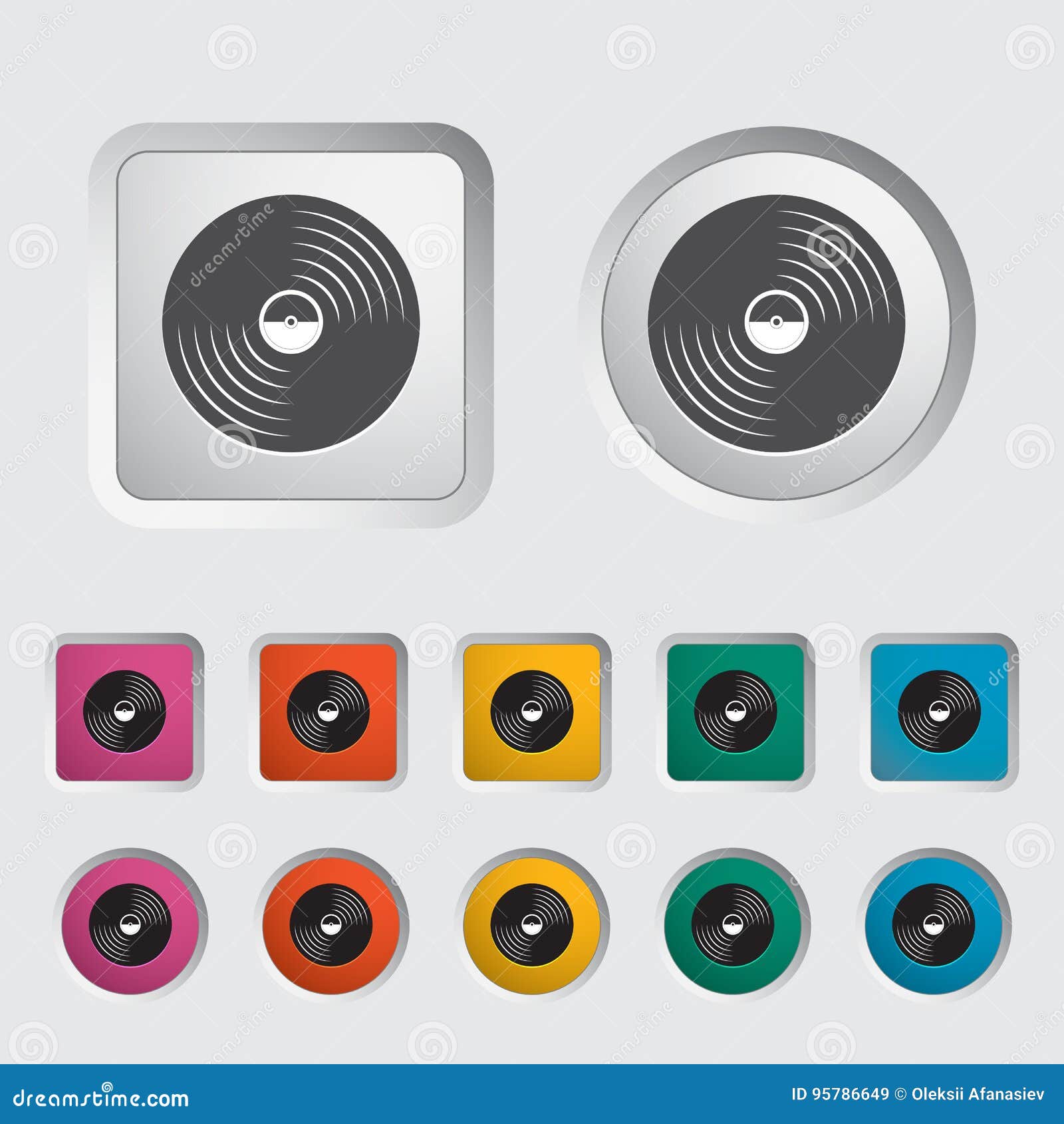 Record icon. stock vector. Illustration of retro, disk - 95786649