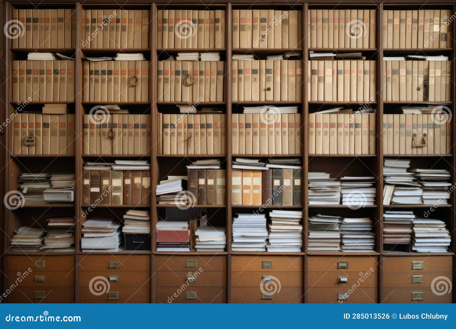 Record Keeping and Archeiving, Cabinet of Folders in Room. Stock ...