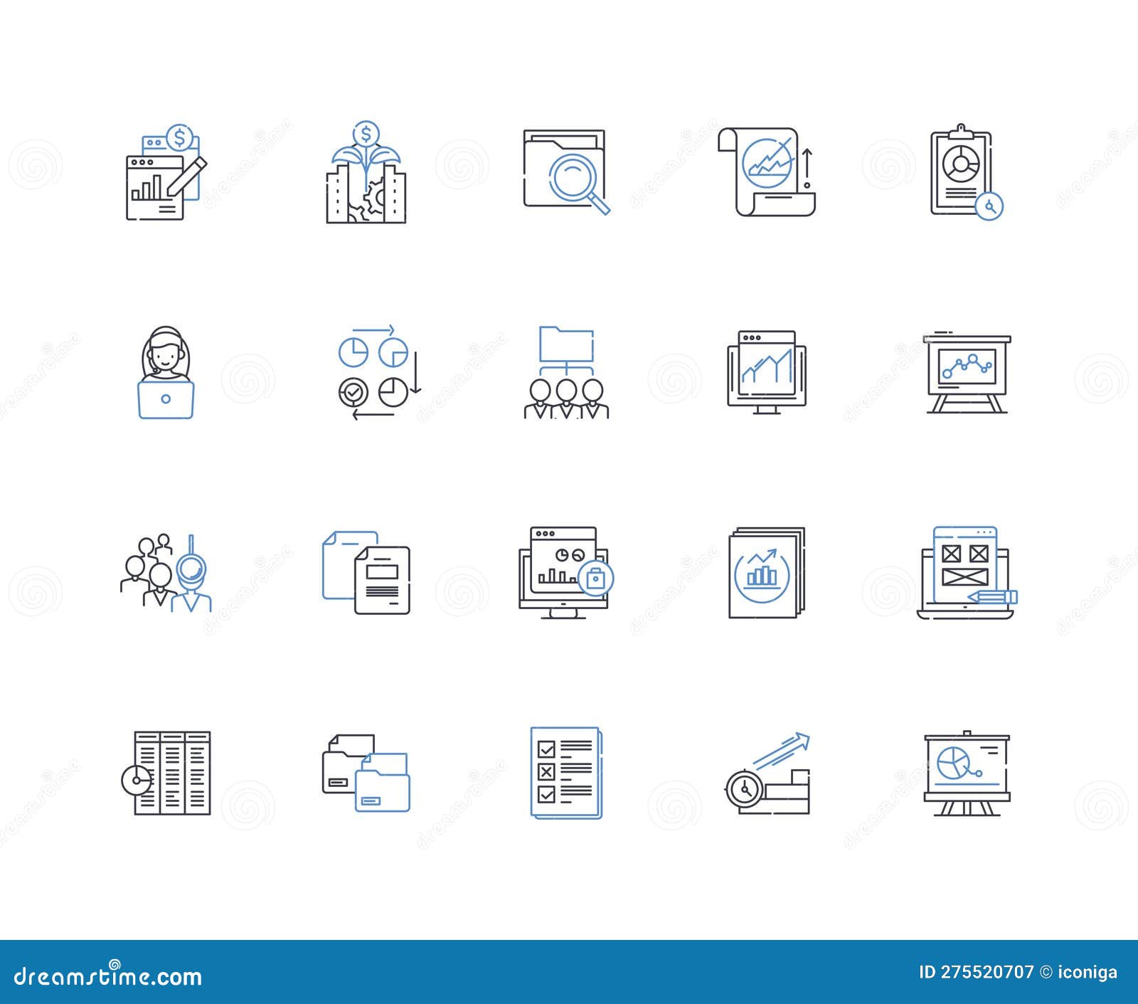 Record Keeping System Line Icons Collection. Organization, Effortless ...