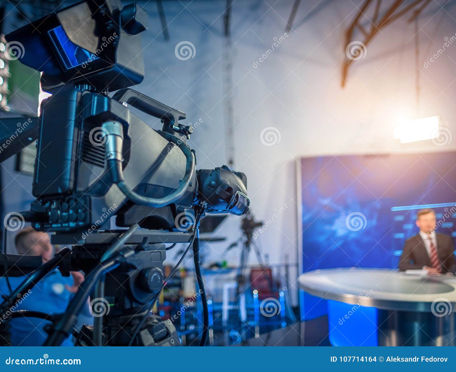 Record the Main Newsroom Newscast Editorial Stock Image - Image of ...