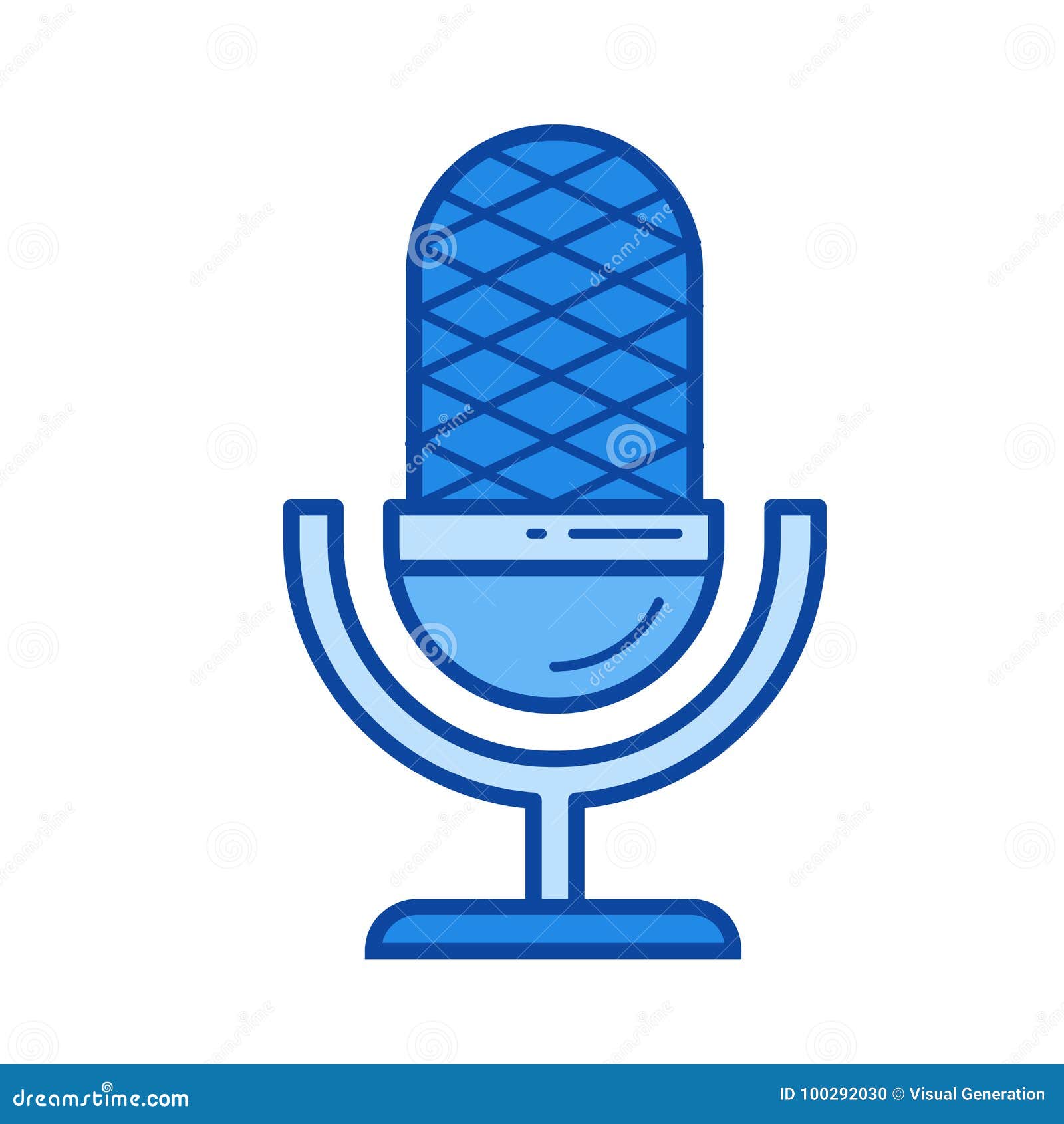 Record Microphone Line Icon. Stock Vector - Illustration of electronic ...