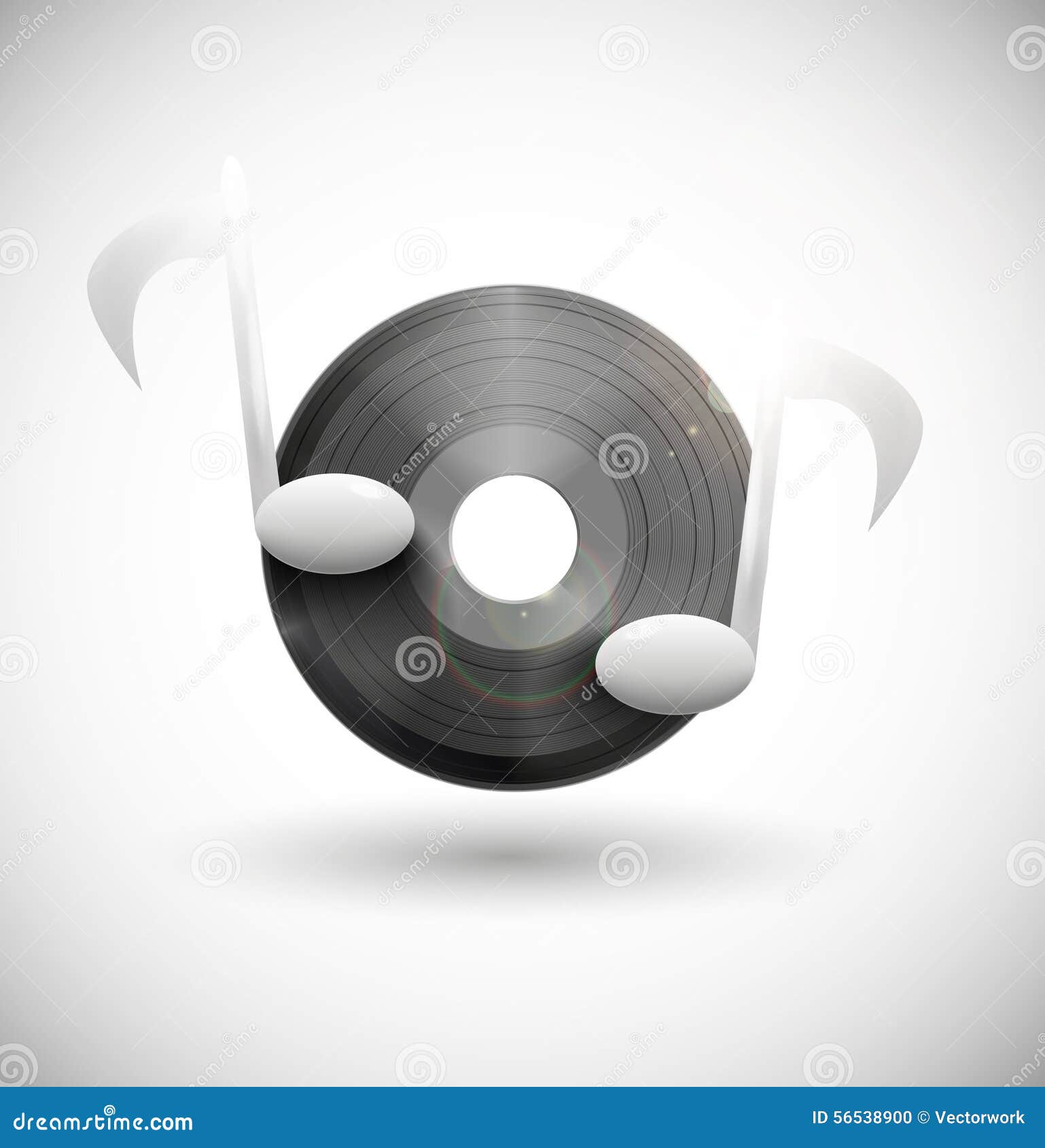 Record with notes stock illustration. Illustration of round - 56538900
