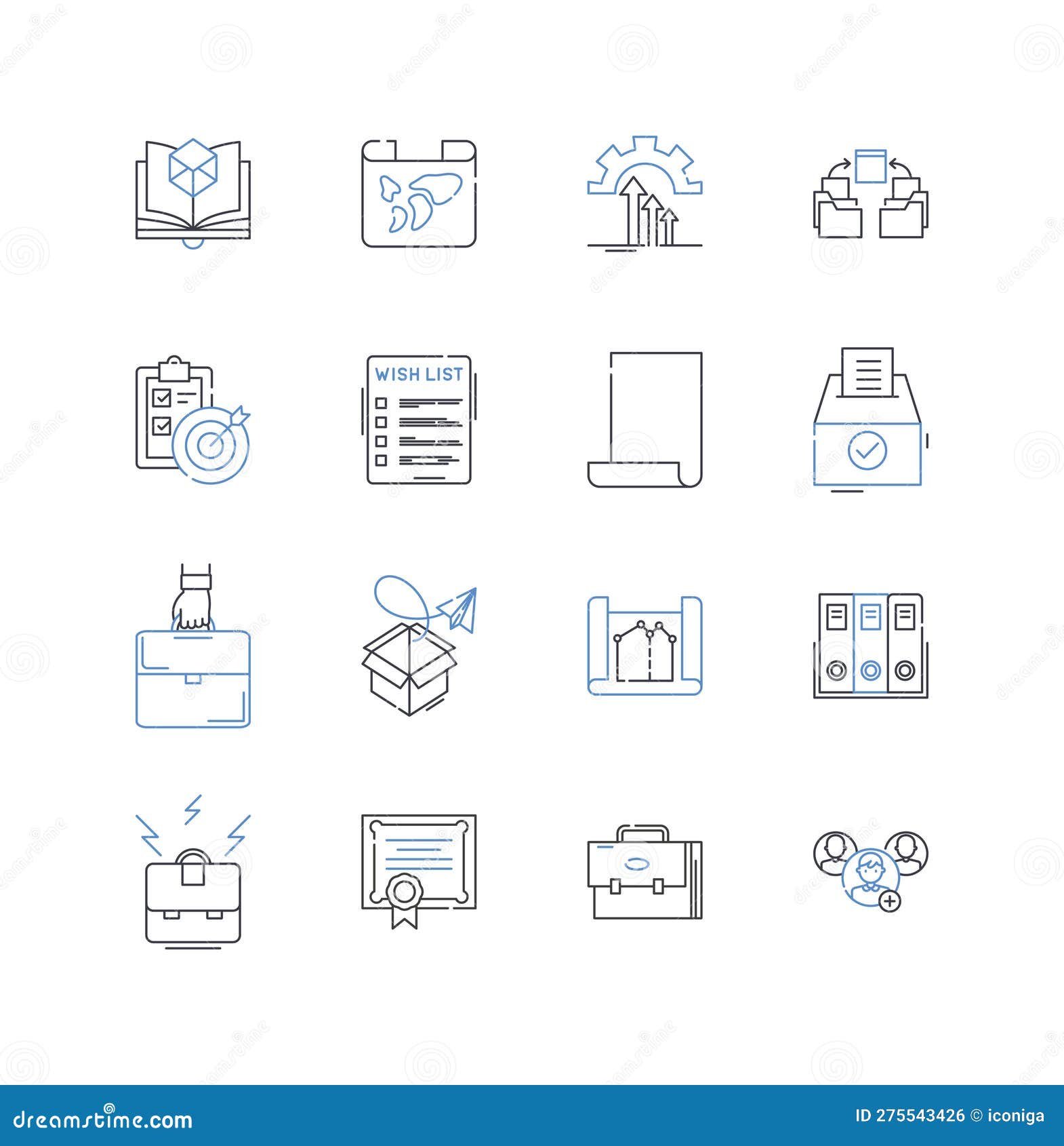 Categorizing Line Icons Collection Grouping Sorting Classifying Ordering Organization