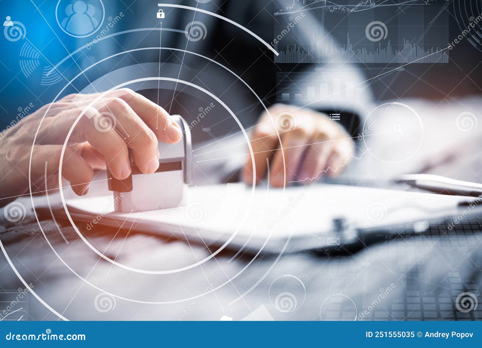 Record or Permit Document Paper Stamper Stock Image - Image of record ...