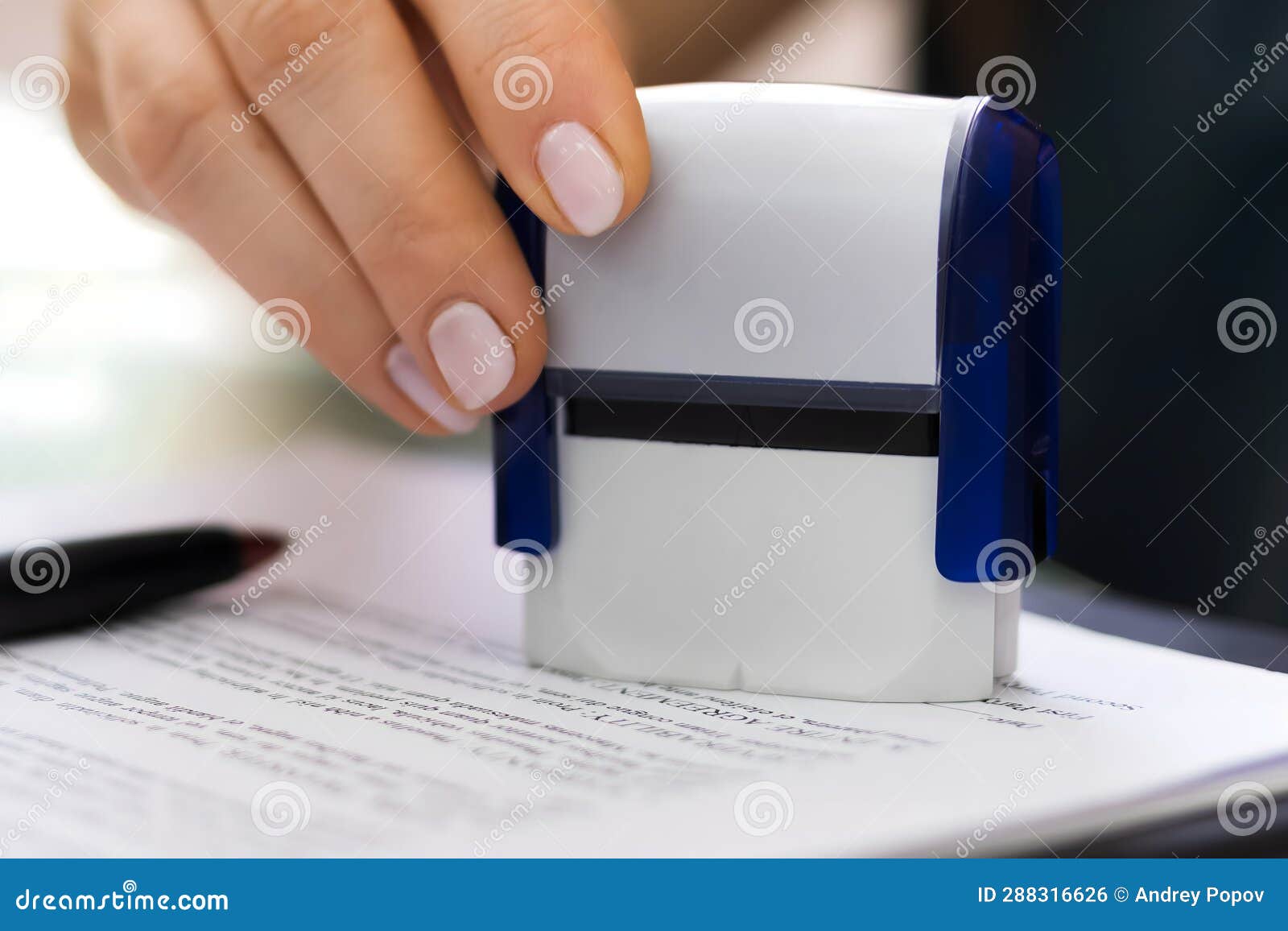 Record or Permit Document Paper Stamper Stock Photo - Image of approved ...