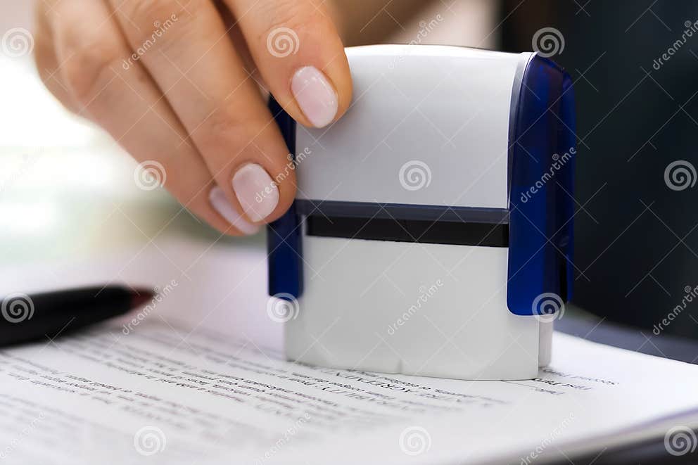 Record or Permit Document Paper Stamper Stock Photo - Image of approved ...