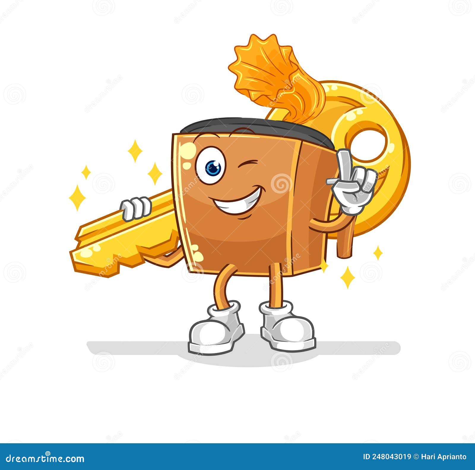 Record Player Carry the Key Mascot. Cartoon Vector Stock Vector ...