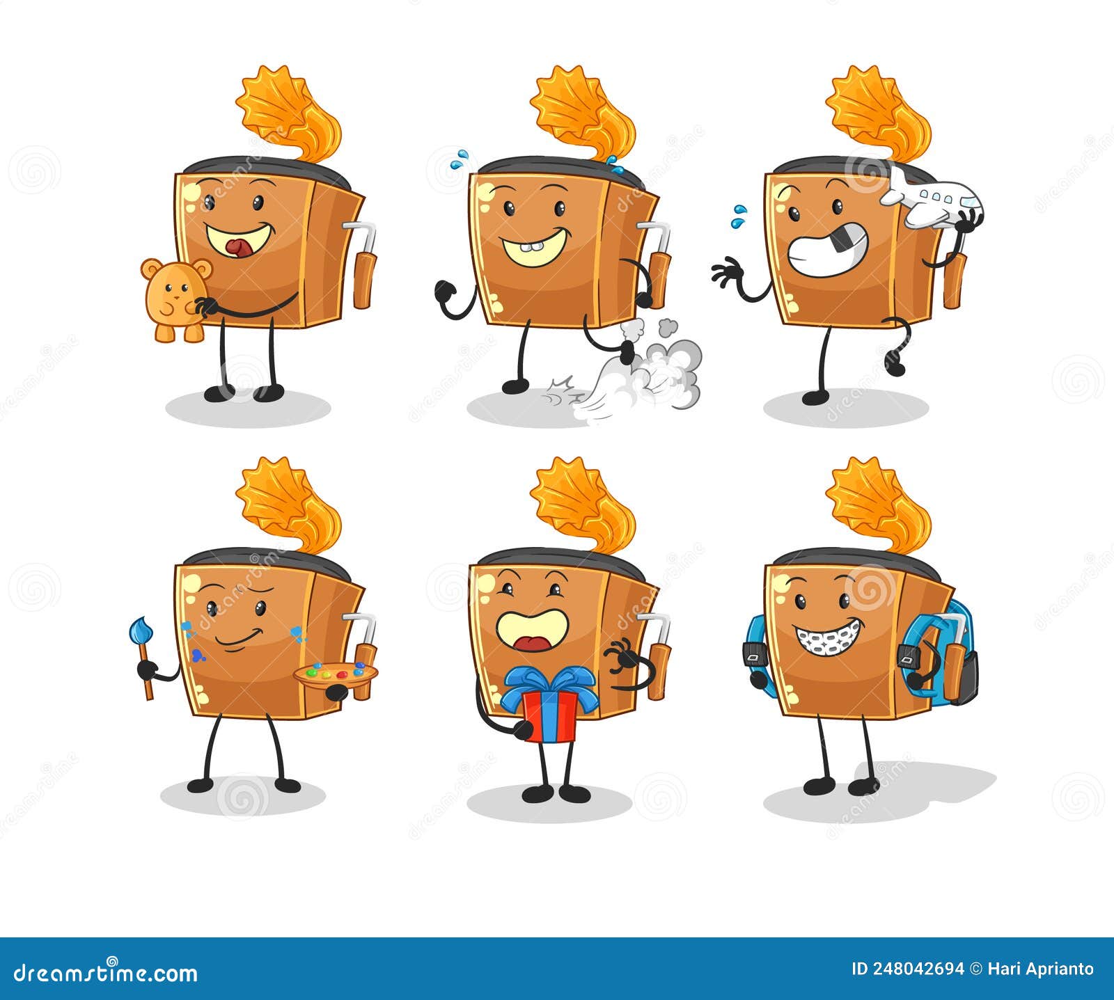 Record Player Children Group Character. Cartoon Mascot Vector Stock ...