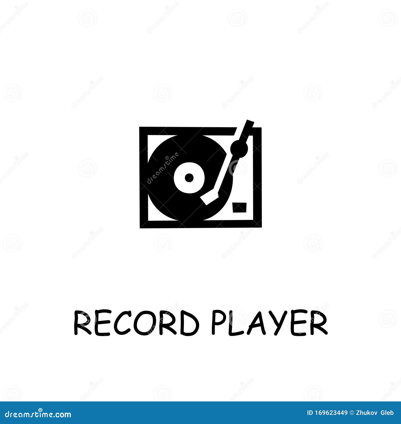 Record Player Flat Vector Icon Stock Illustration - Illustration of ...