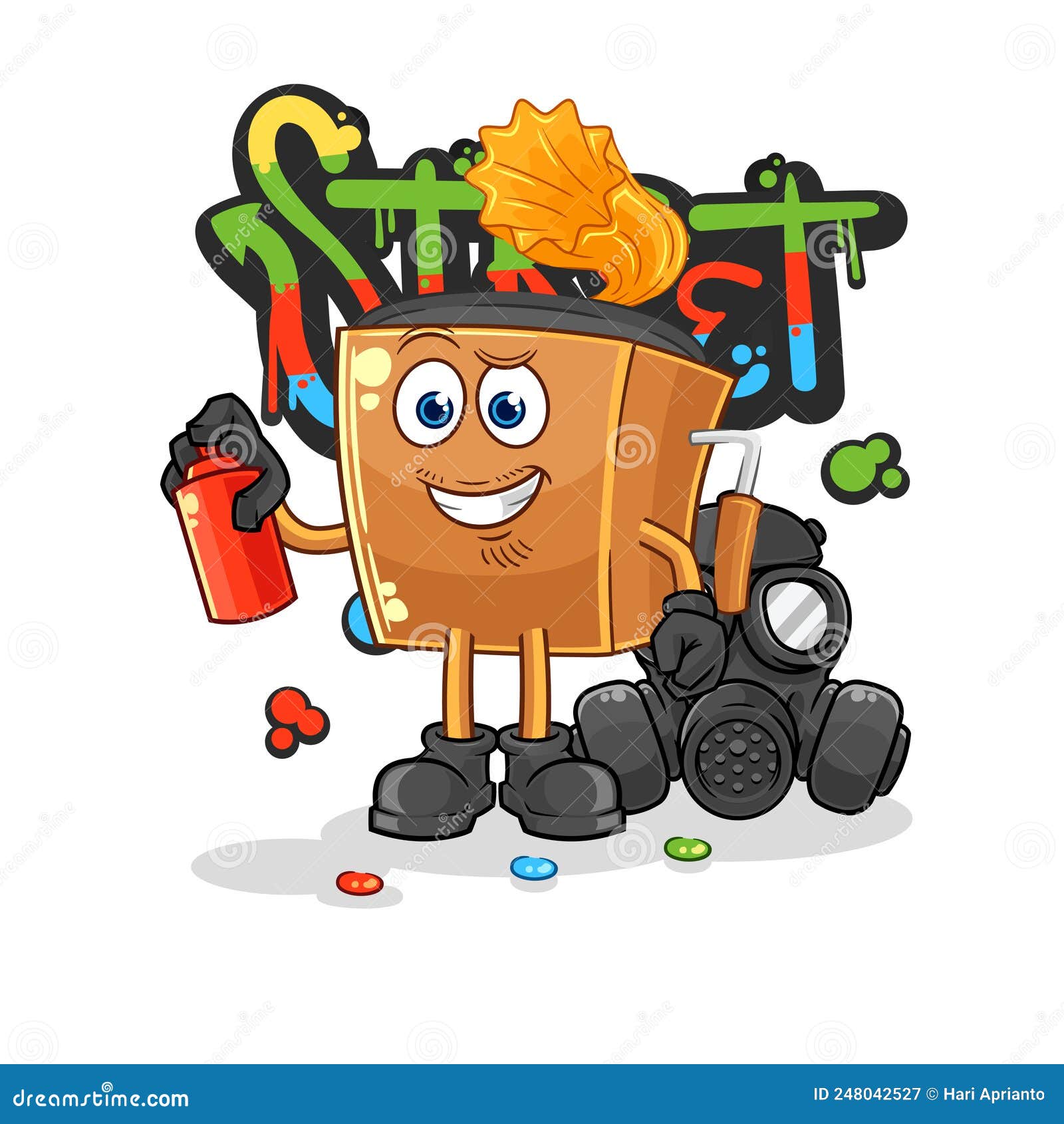 Record Player Graffiti Artist Vector. Cartoon Character | CartoonDealer ...