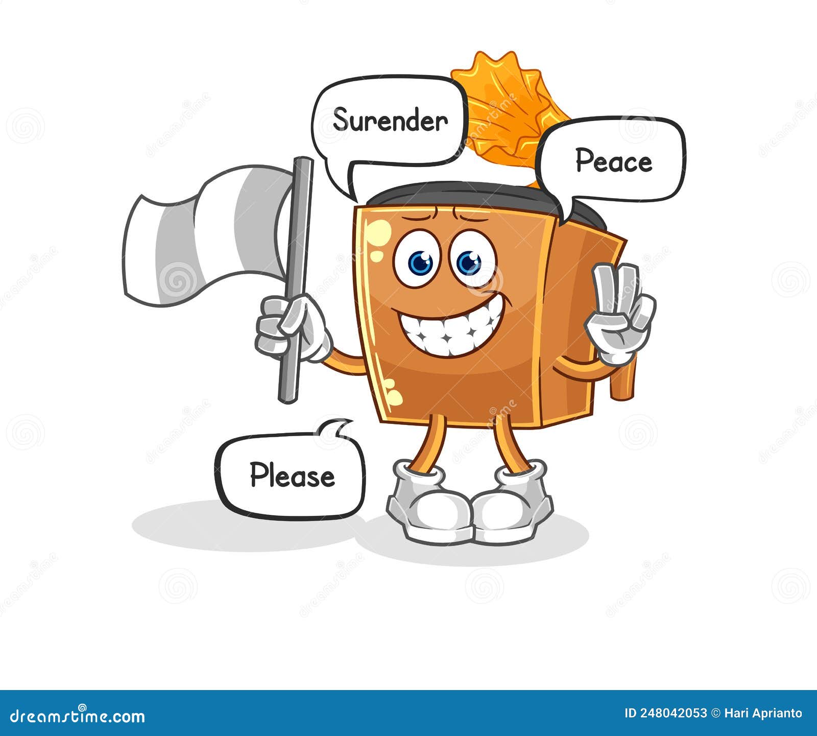 Emoticon Surrender Mascot Vector Cartoon Illustration | CartoonDealer ...