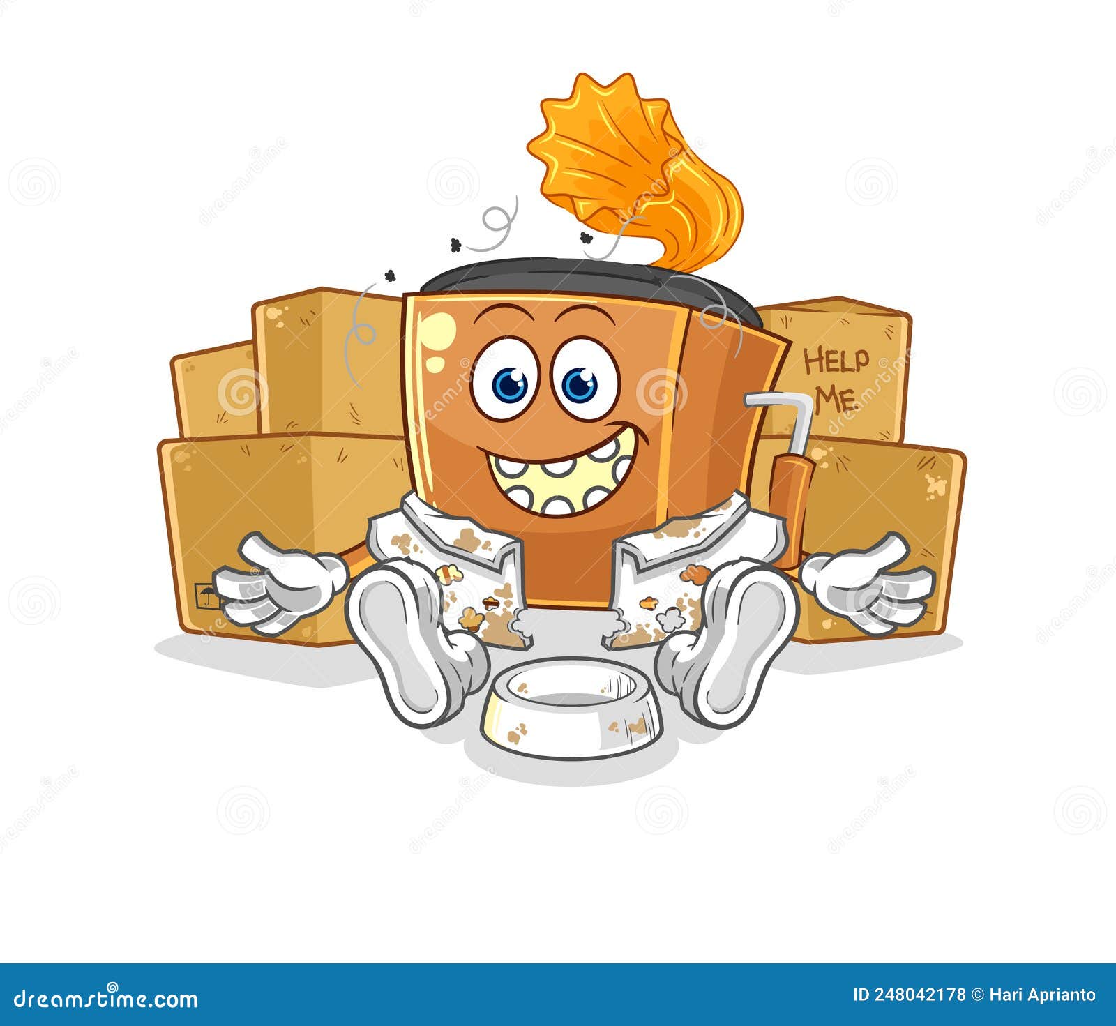 Homeless Emoticon Cartoon Vector | CartoonDealer.com #141585055