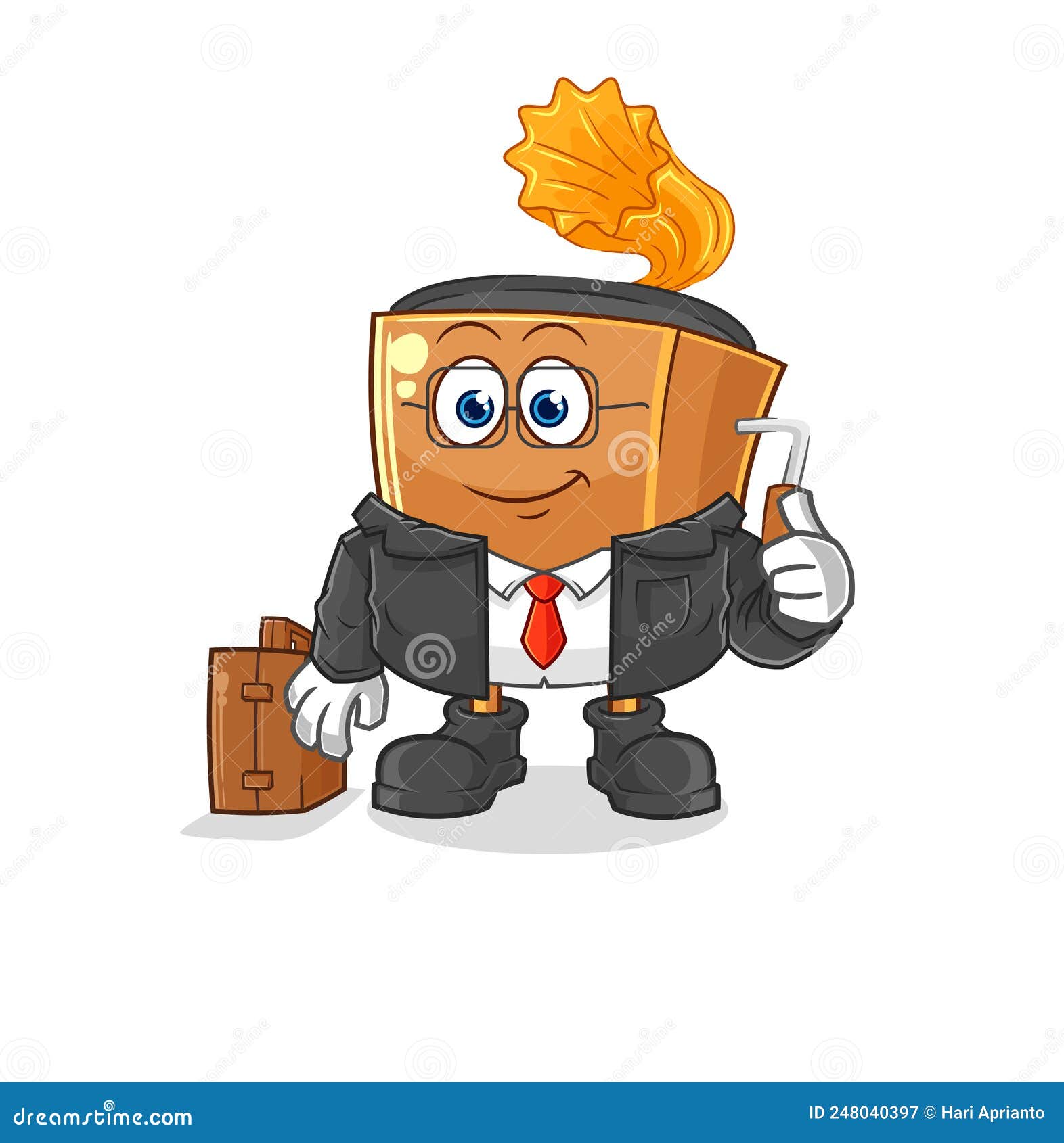 Record Player Office Worker Mascot. Cartoon Vector Stock Vector ...