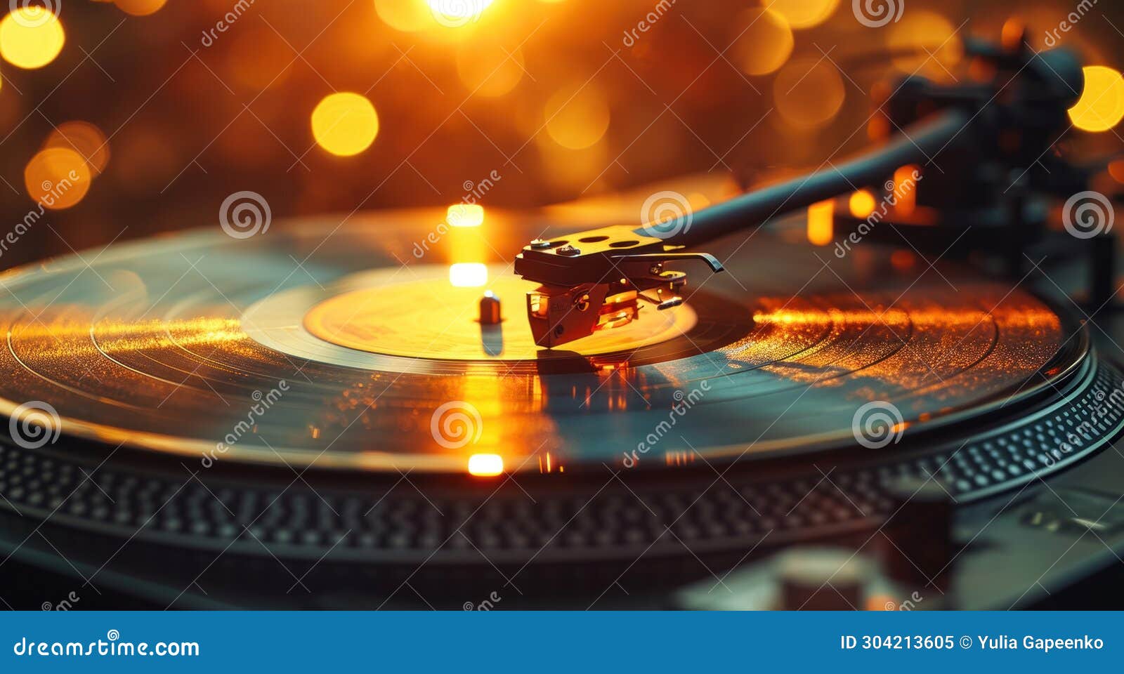 Record Player Showing Lights and Reflection of Sunlight Stock Image ...