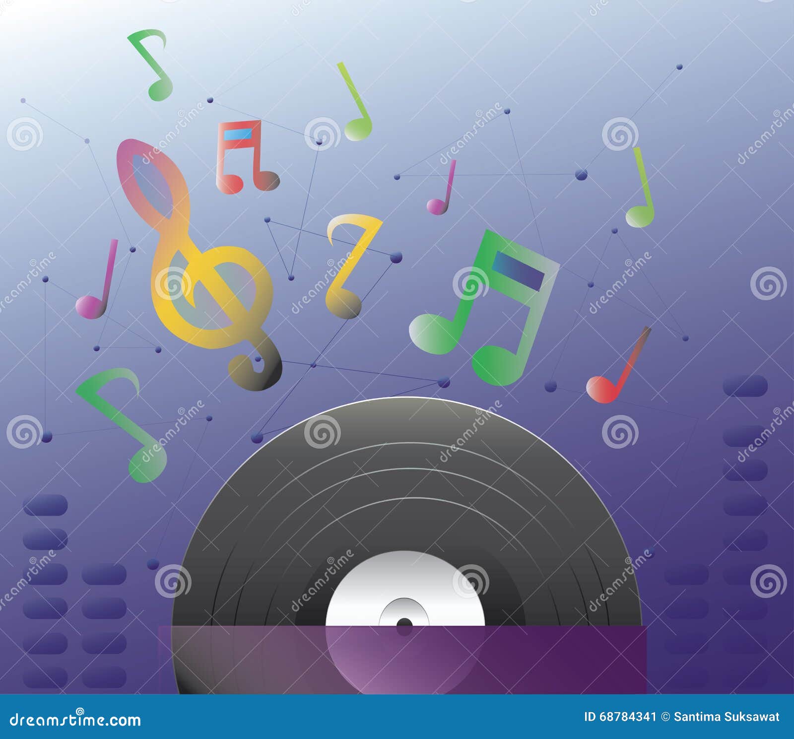 The record and sound stock vector. Illustration of album - 68784341