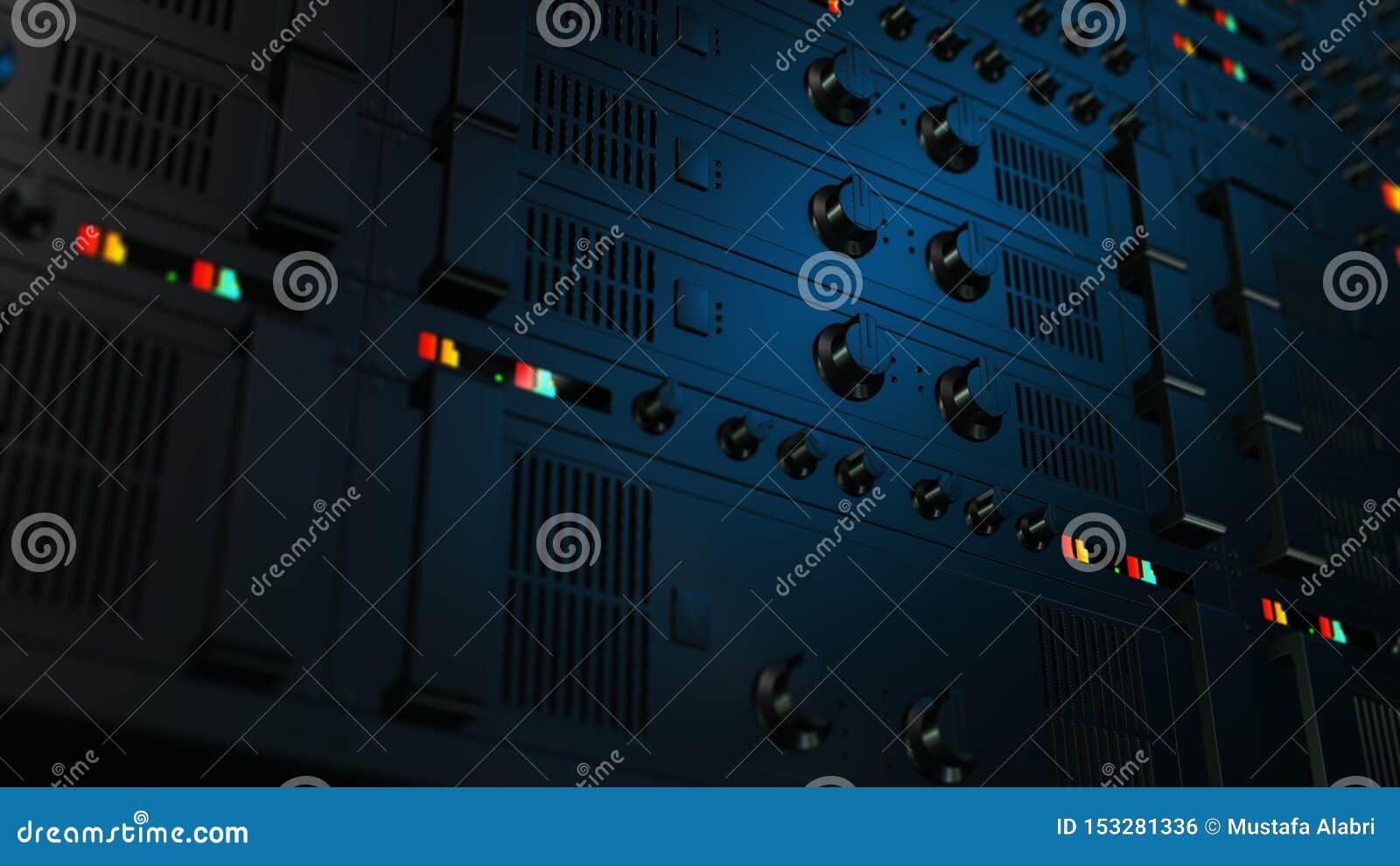 3D Rendering Recording Studio Mixer Stock Photo - Image of design ...