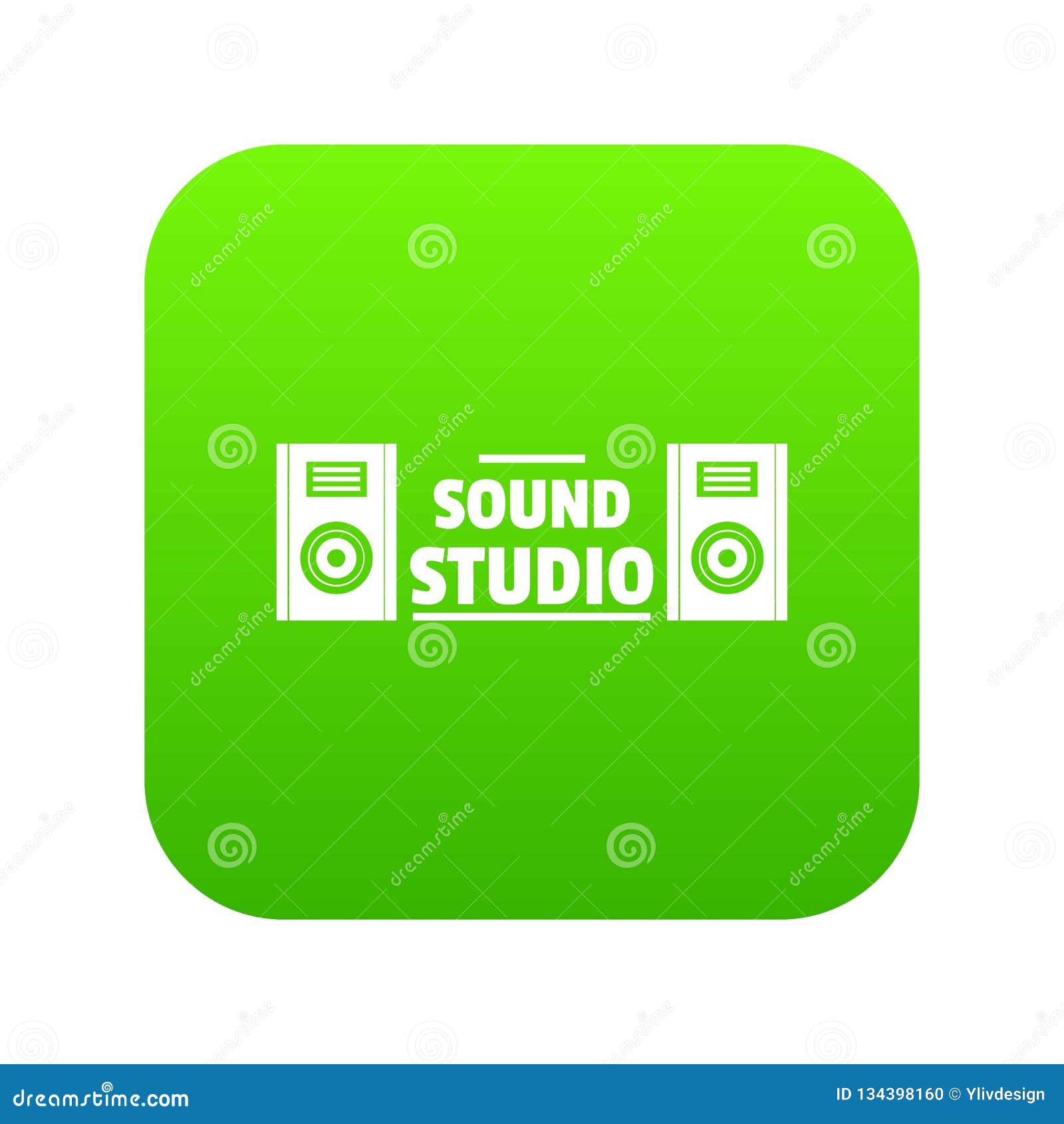 Record Sound Studio Icon Green Vector Stock Vector - Illustration of ...