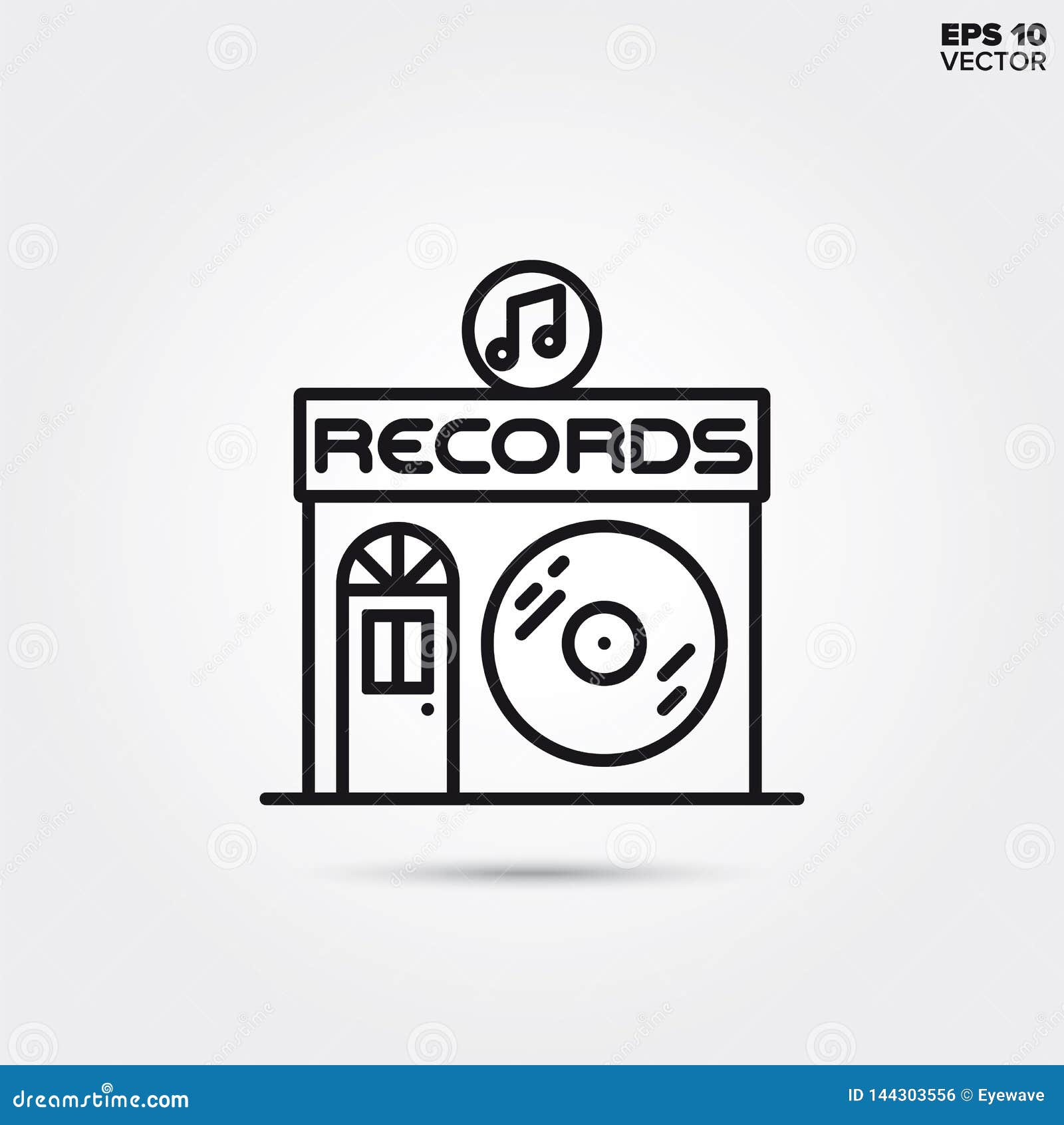 Record Store Line Icon Vector Stock Vector - Illustration of retail ...
