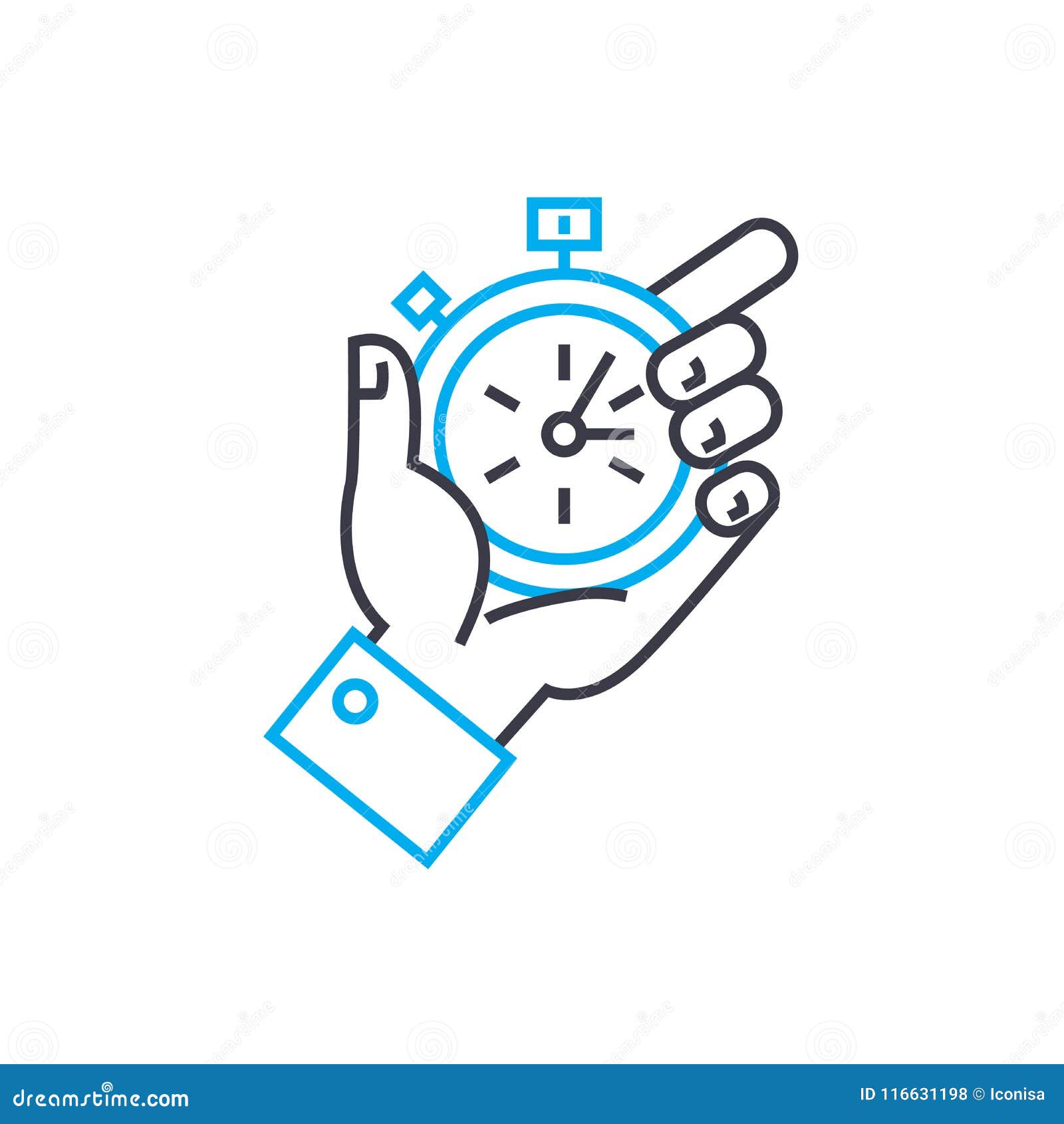 Record Time Vector Thin Line Stroke Icon. Record Time Outline ...