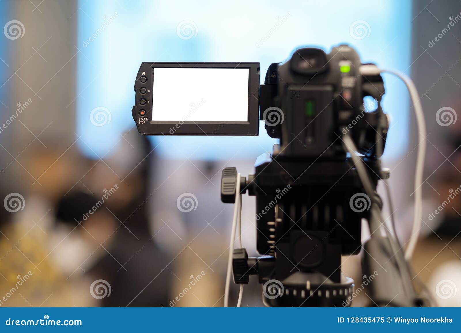Record video in seminar. stock image. Image of equipment - 128435475