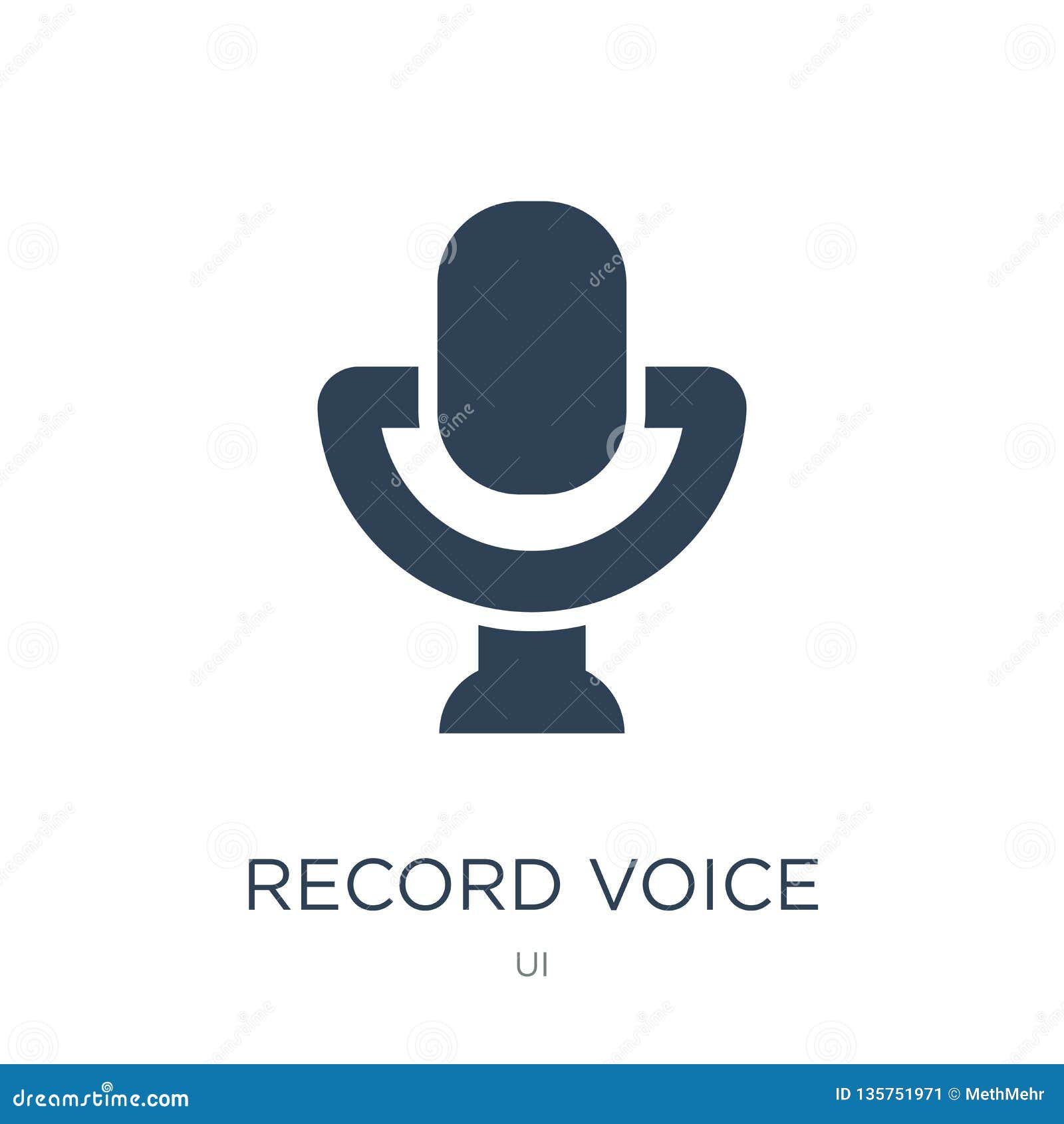 Record Voice Button Icon in Trendy Design Style. Record Voice Button ...