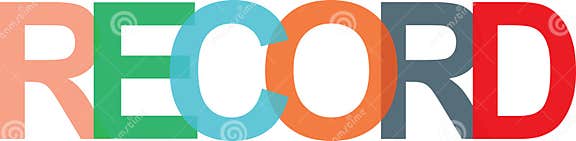 Record word on white stock illustration. Illustration of journal ...