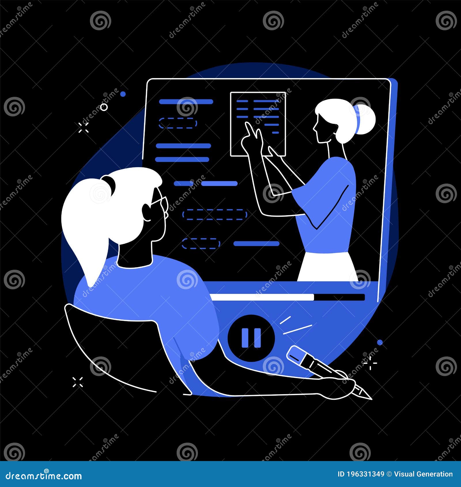 Recorded Classes Abstract Concept Vector Illustration. Stock Vector ...
