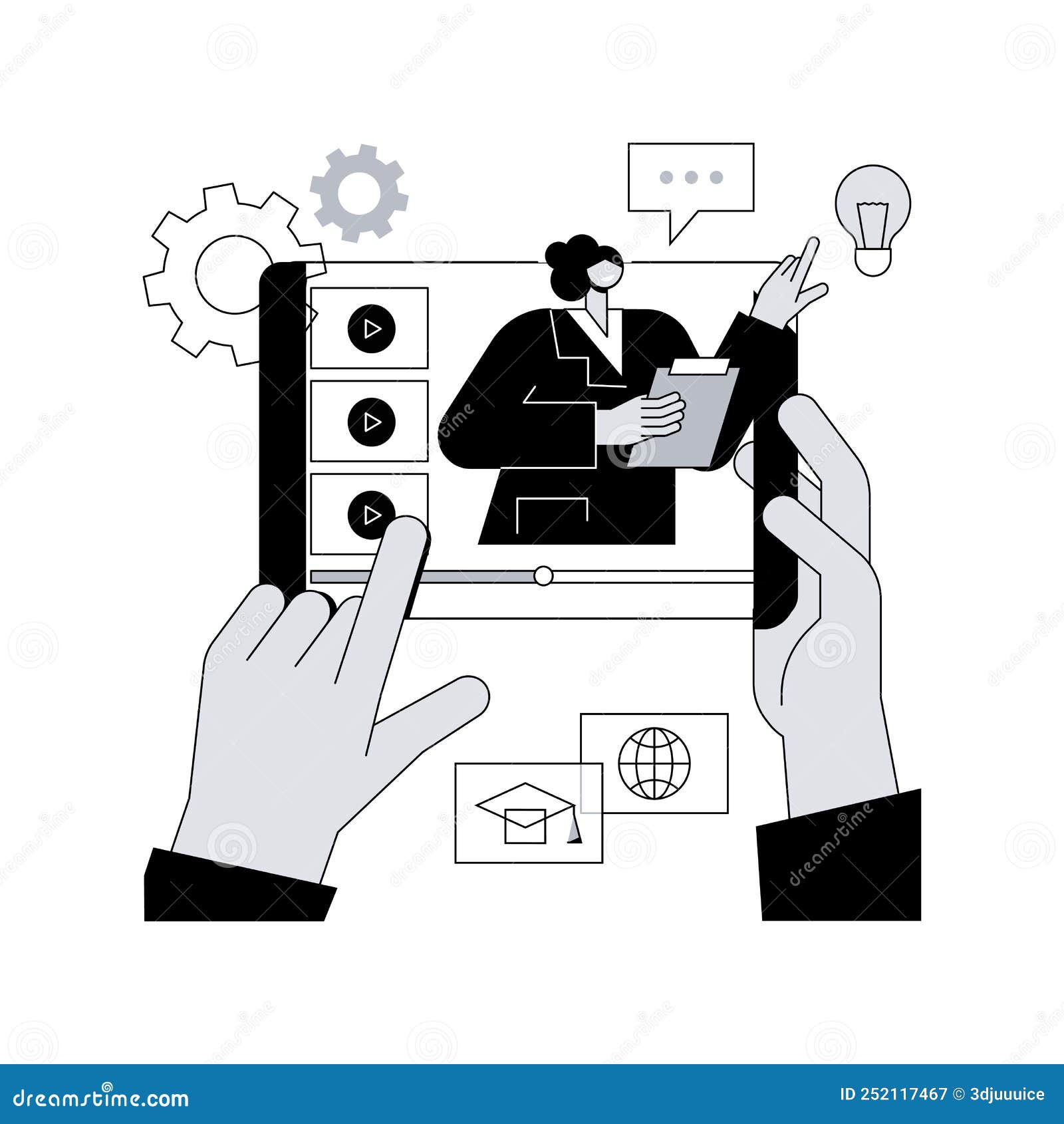 Recorded Classes App Interface Template. Cartoon Vector | CartoonDealer ...