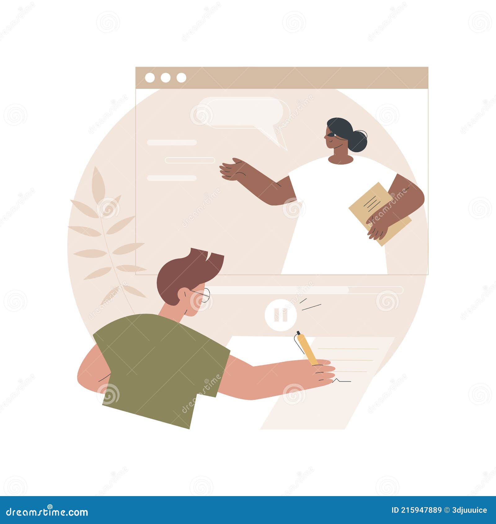 Recorded Classes App Interface Template. Cartoon Vector | CartoonDealer ...