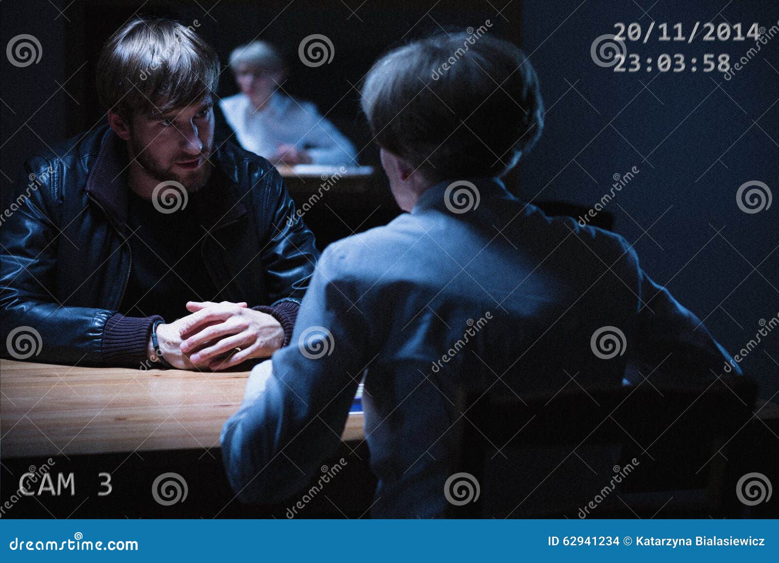 Recorded Interrogation of Suspect Stock Photo - Image of criminal, shot ...