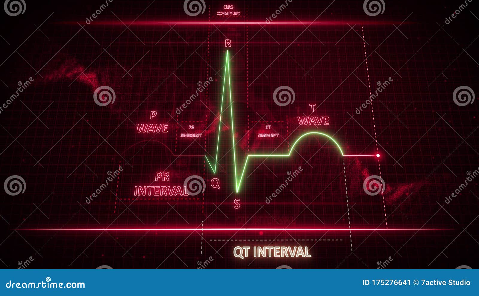 QT Interval of Electrocardiogram Wave or ECG or EKG Stock Illustration ...