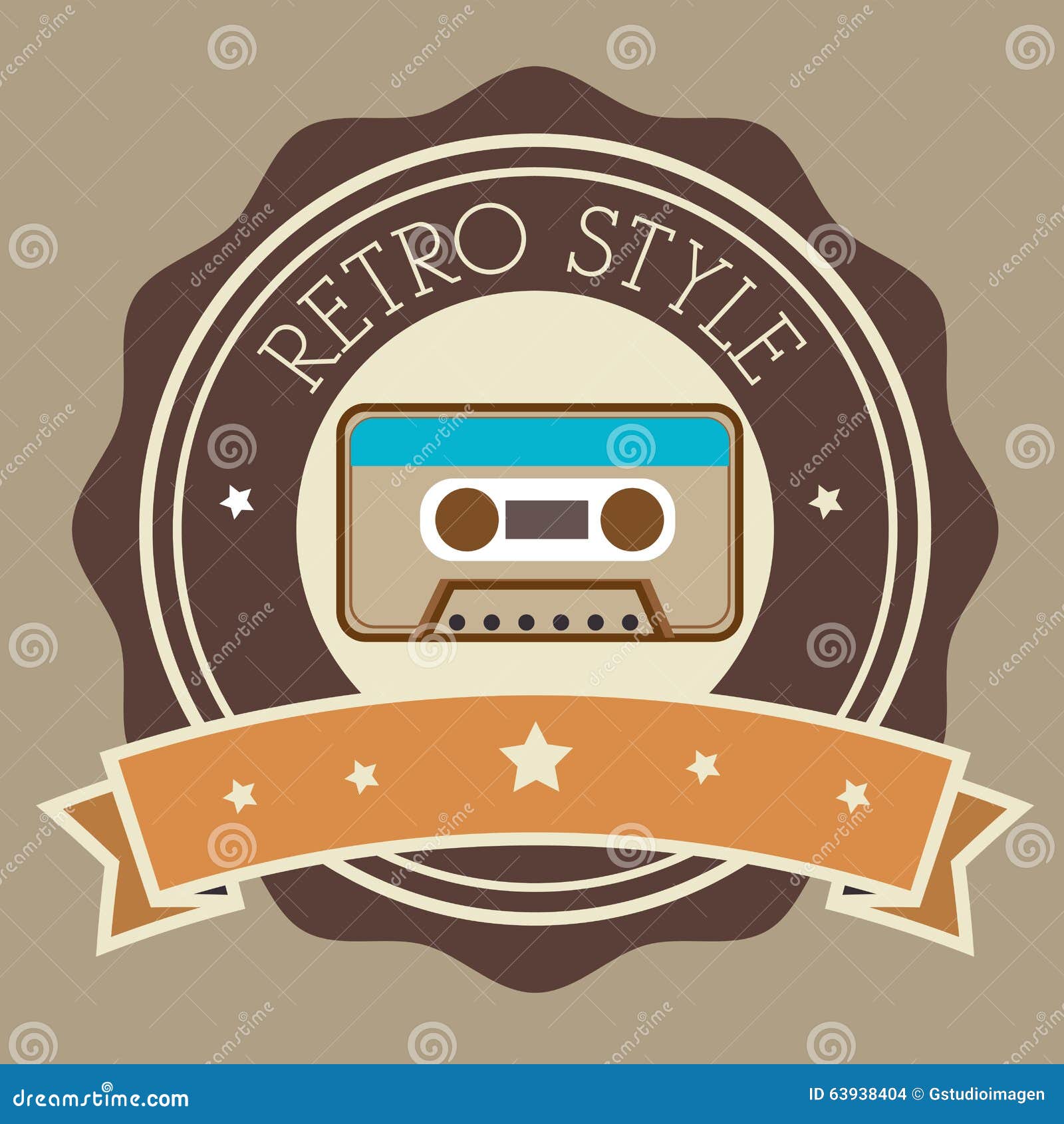 Recorder Cassette Retro Label Design Stock Illustration - Illustration ...