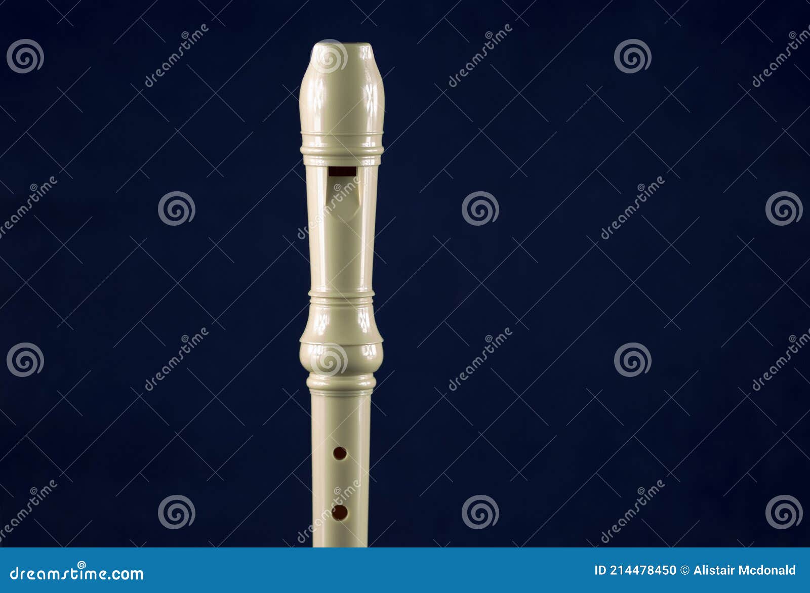 Recorder Instrument Isolated Against a Blue Background Stock Photo ...