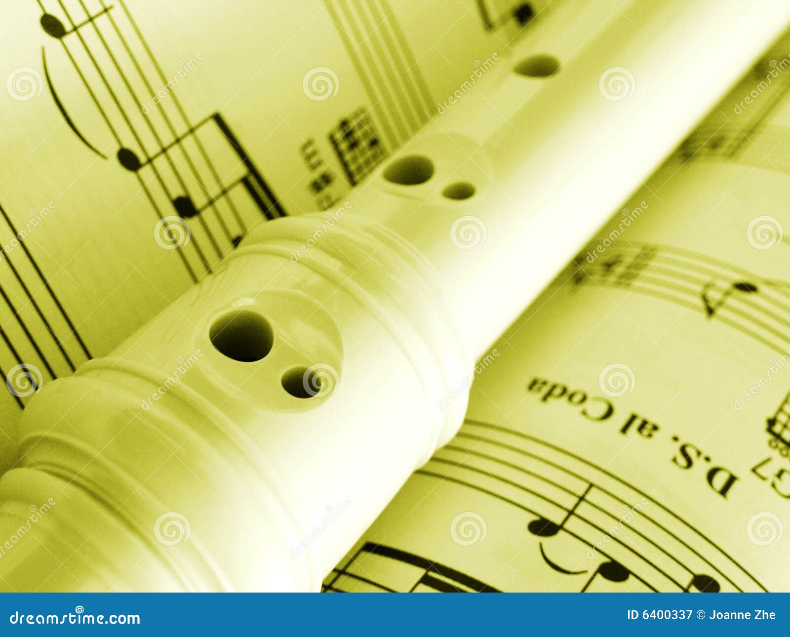 Recorder and music score stock image. Image of open, abstract - 6400337