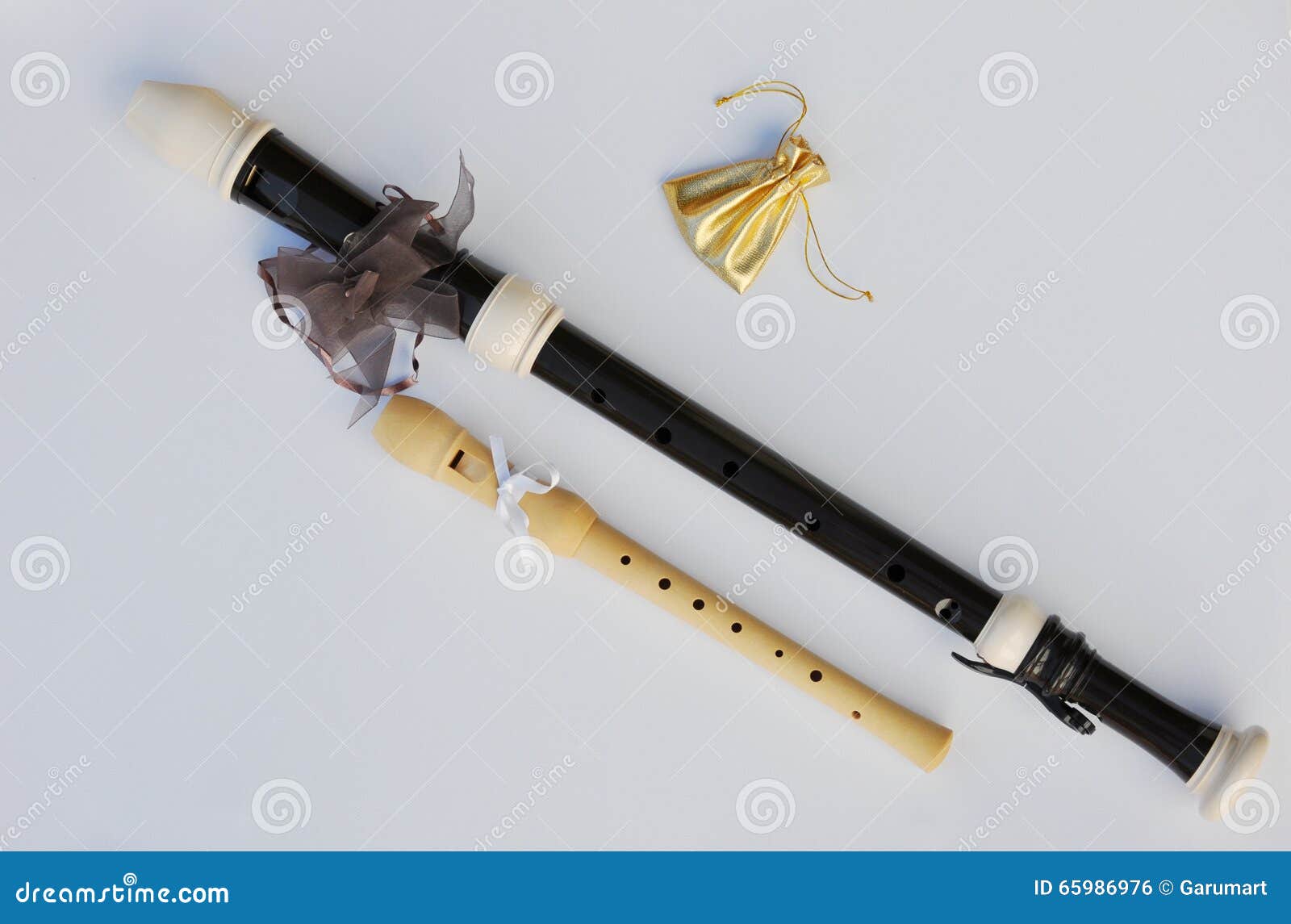 Recorder , Sweet Flute and Golden Bag Stock Photo - Image of recorder ...
