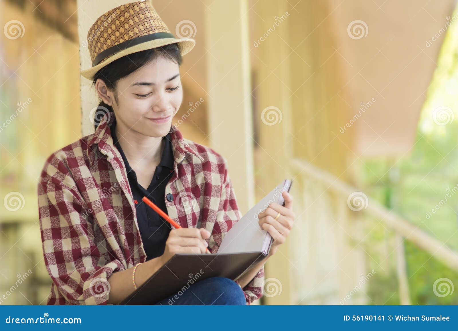 Recording in the book stock image. Image of pencil, diary - 56190141