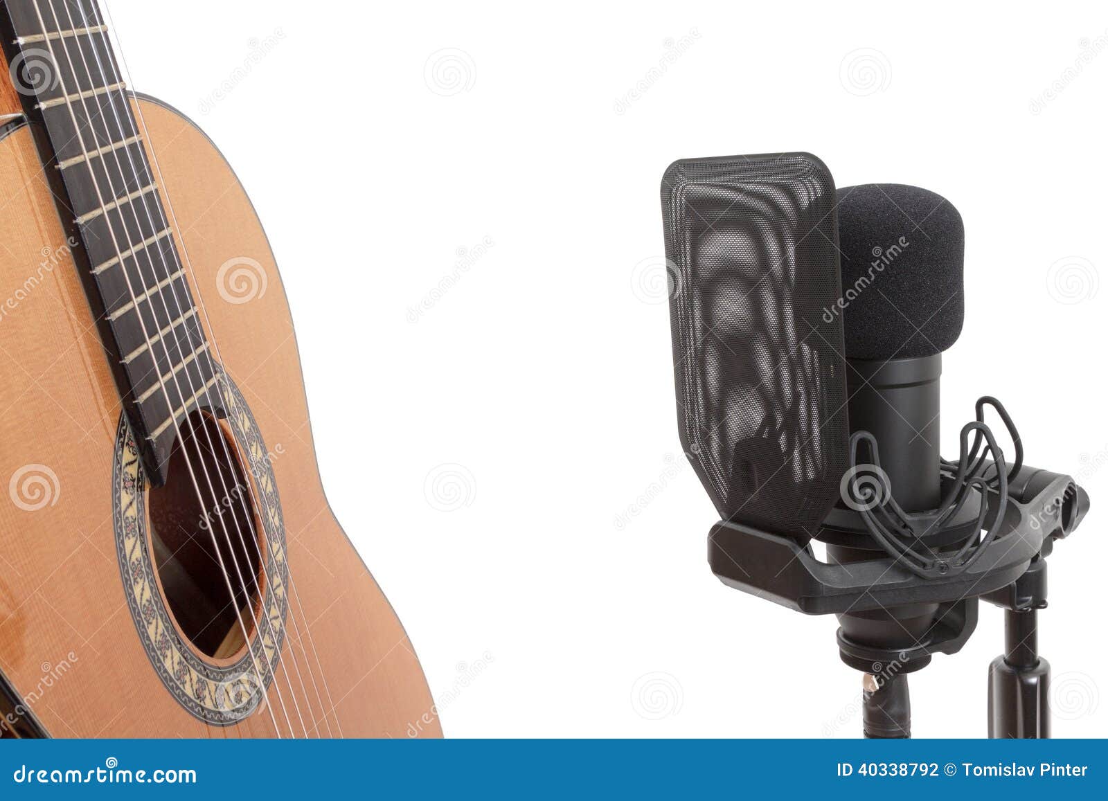Recording classical guitar stock photo. Image of broadcast - 40338792