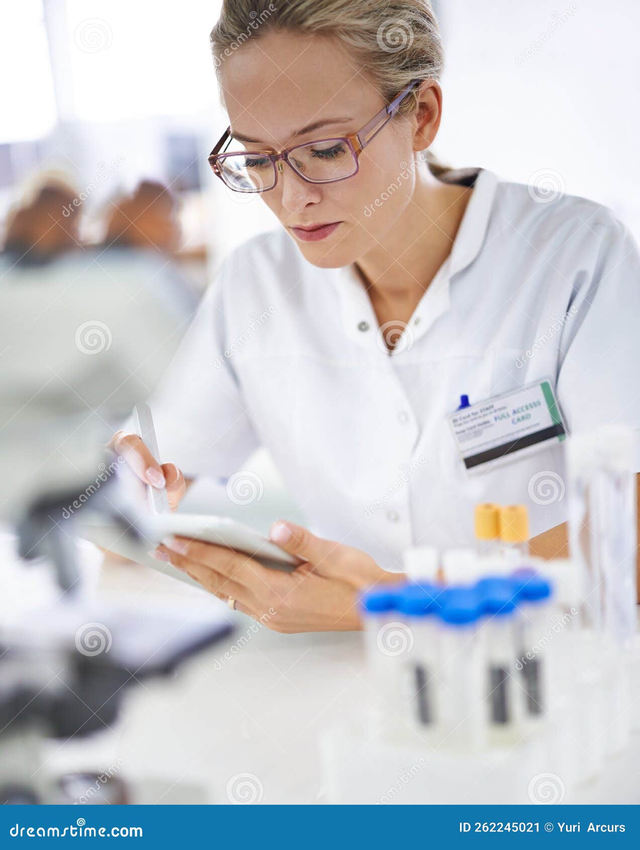 Recording Her Data for Further Analysis. a Young Scientist Working on a ... Recording Her Data for Further Analysis. a Young Scientist Working on a ...